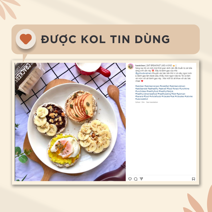 Bánh gạo lứt mầm ST25 GUfoods - Eat clean, Healthy, Thực dưỡng