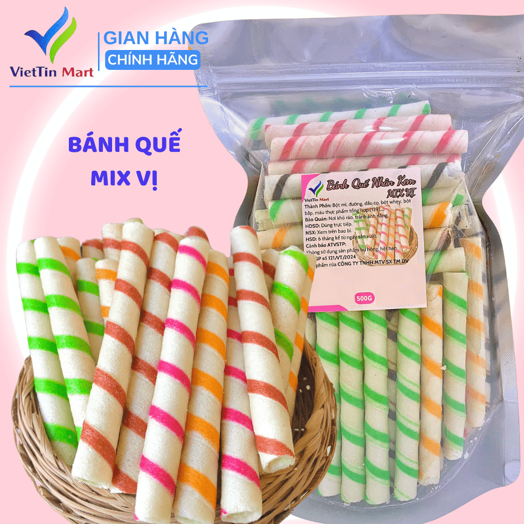 Bánh Quế Nhân Kem Mix Vị 500g VietTin Mart - CÔNG TY TNHH MTV SX-TM-DV ...