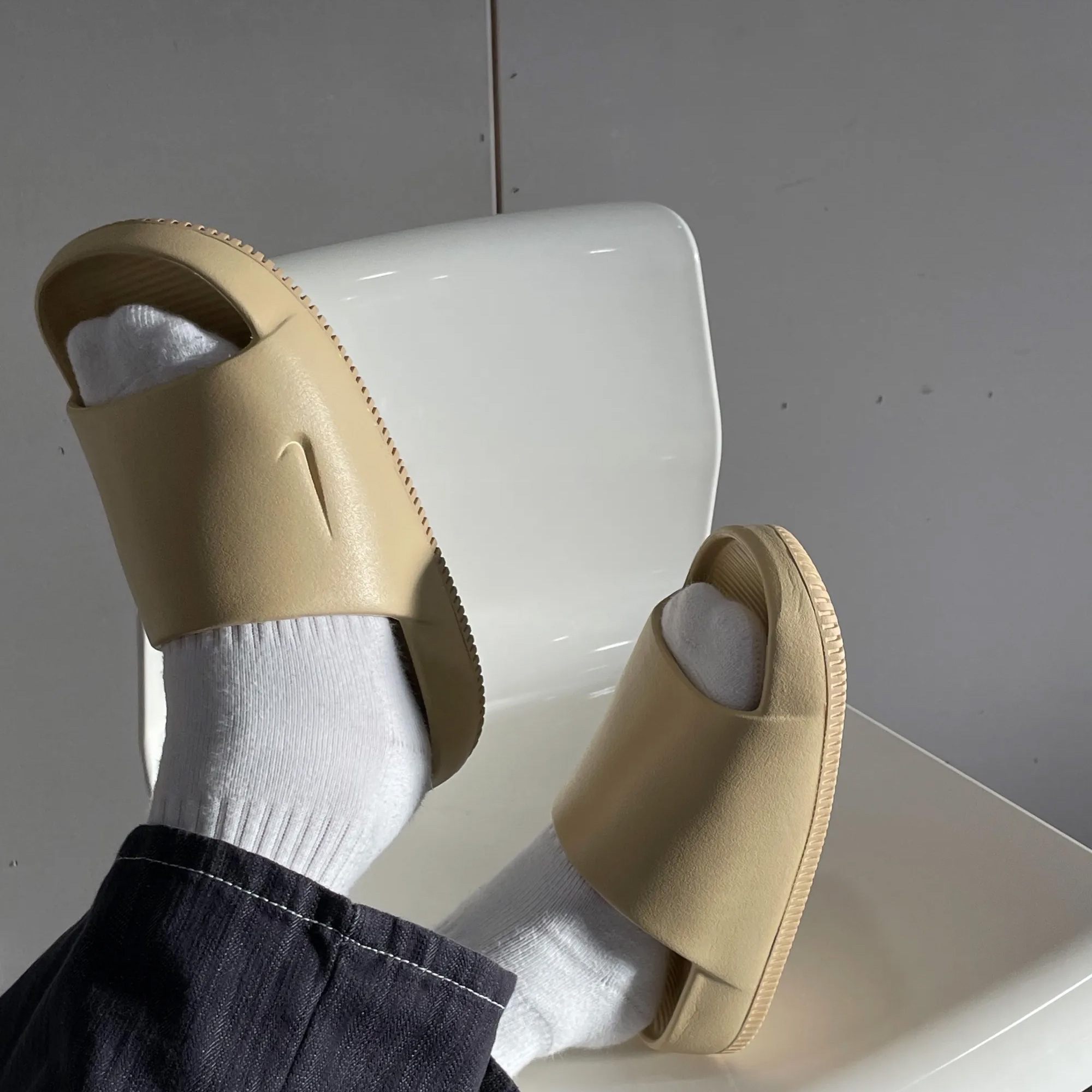 Dép Nike Calm Slide Sesame Beige DX4816-200 | Authentic