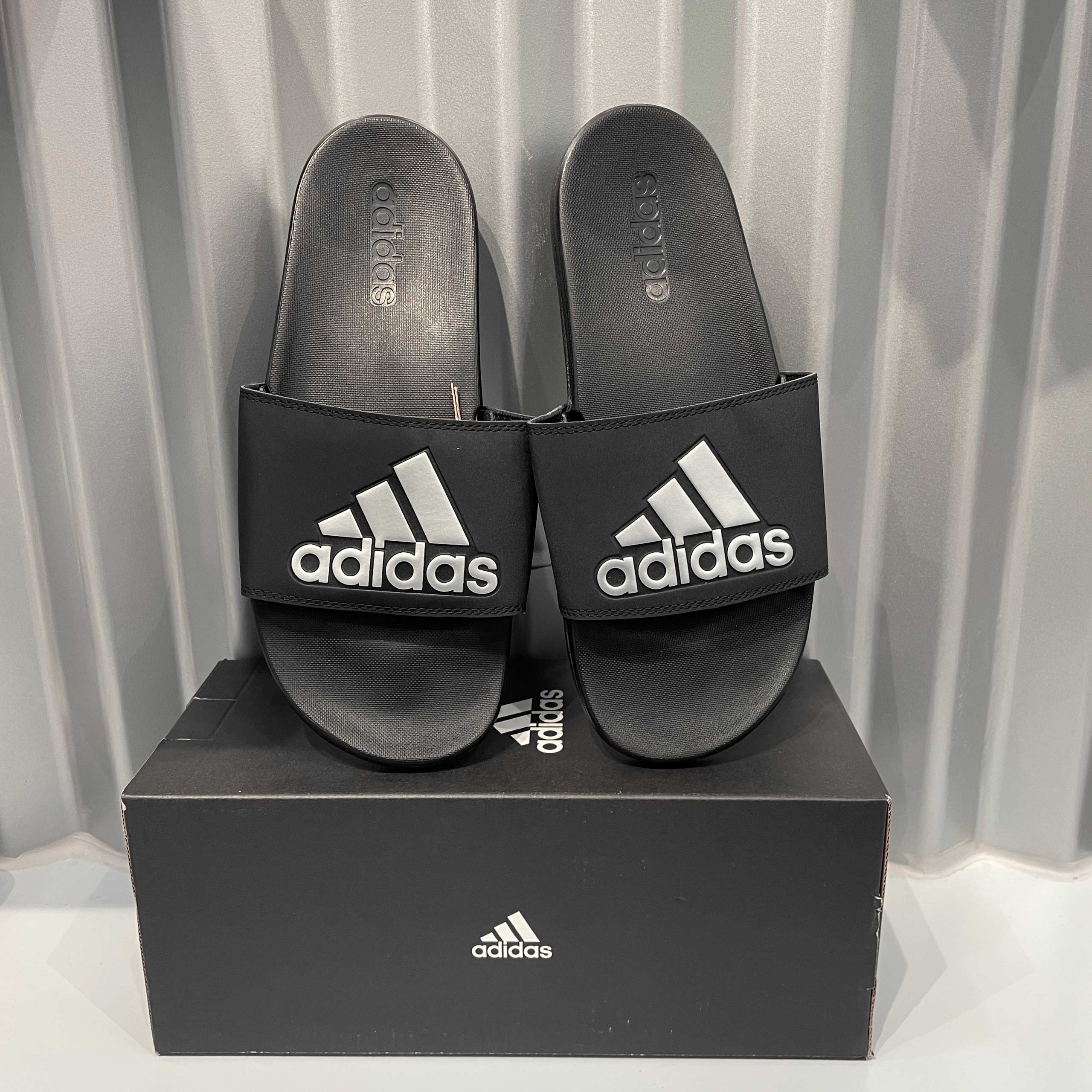 Dép Adidas Adilette Comfort Silver Black G28386