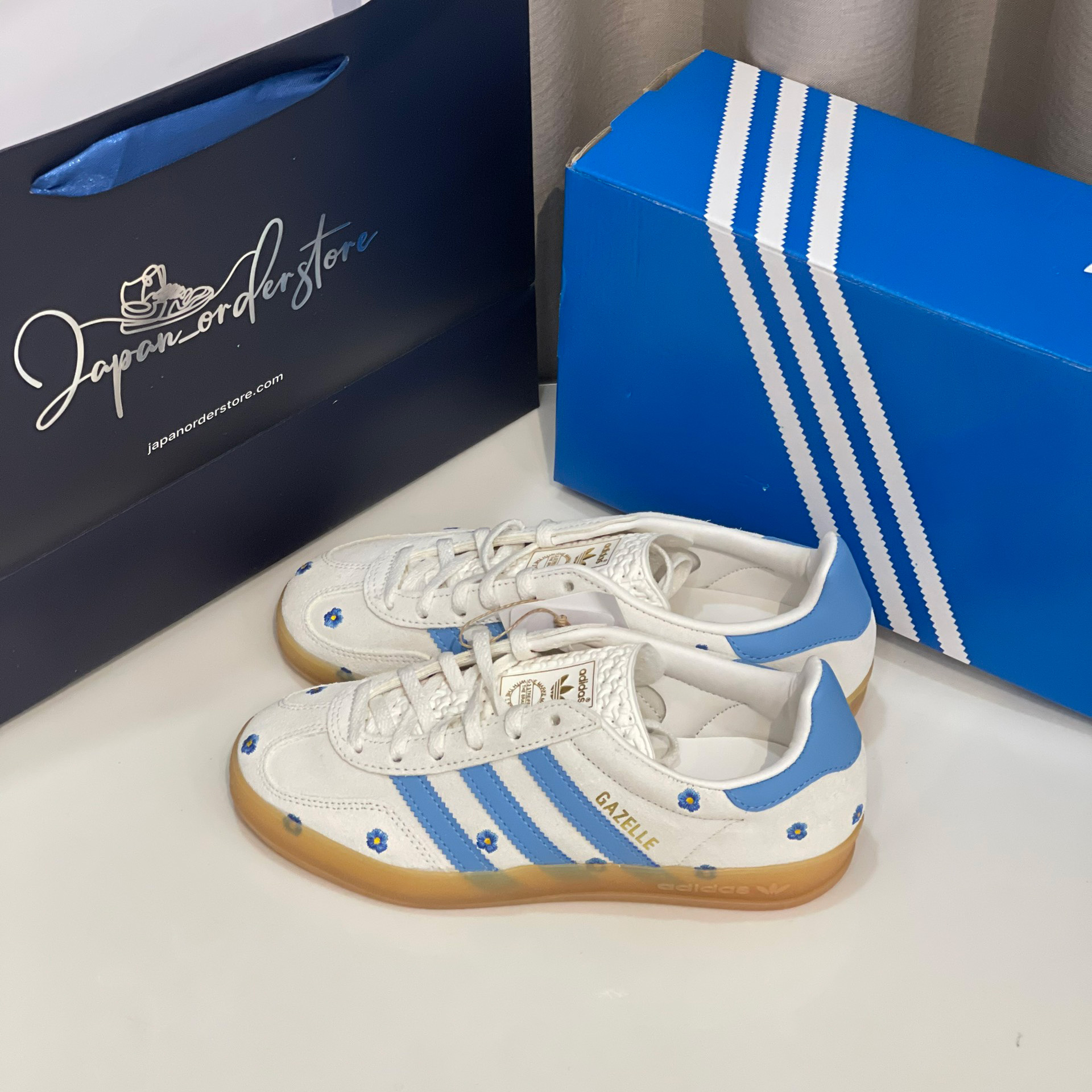Giày Adidas Gazelle Indoor Light Blue Floral IF4491