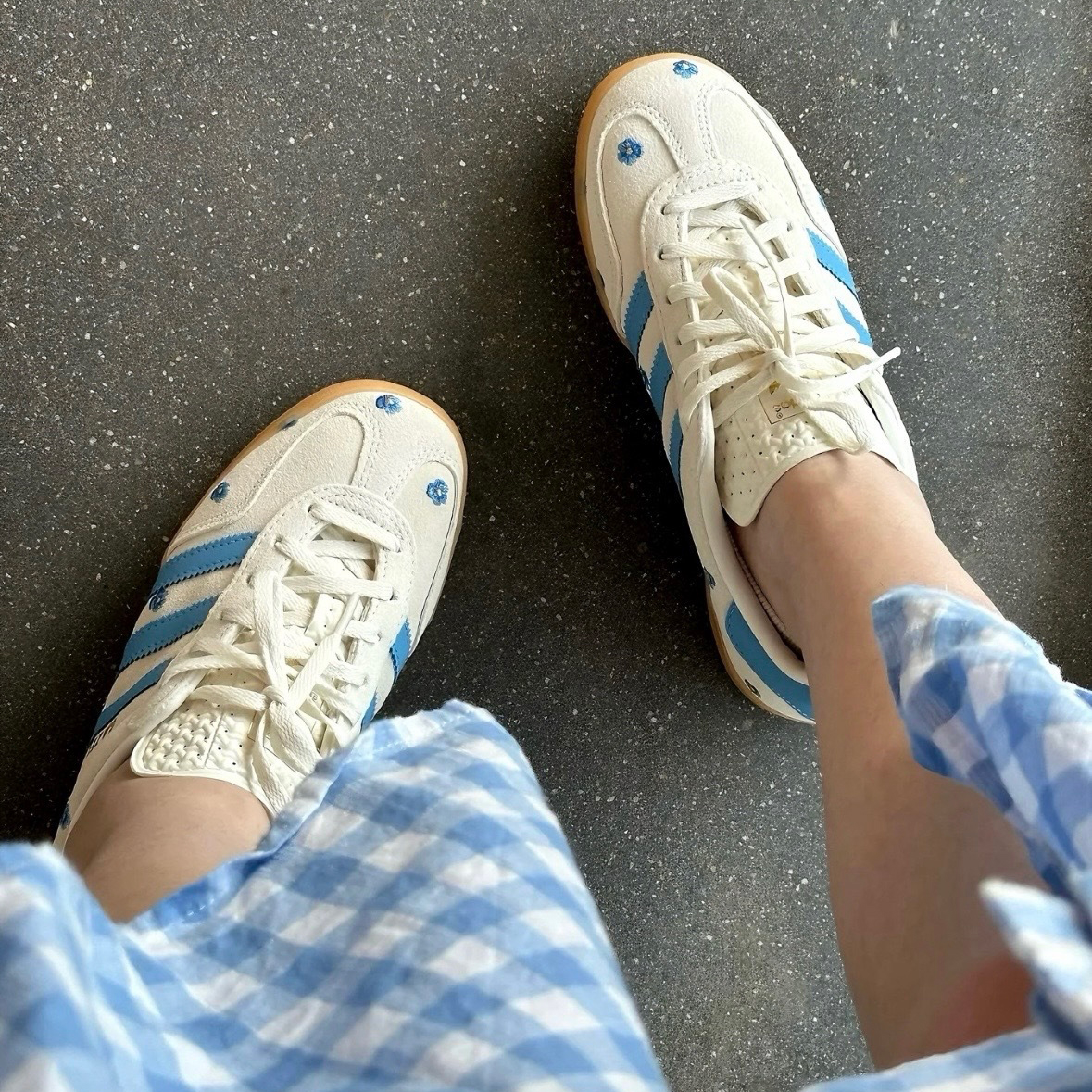Giày Adidas Gazelle Indoor Light Blue Floral IF4491