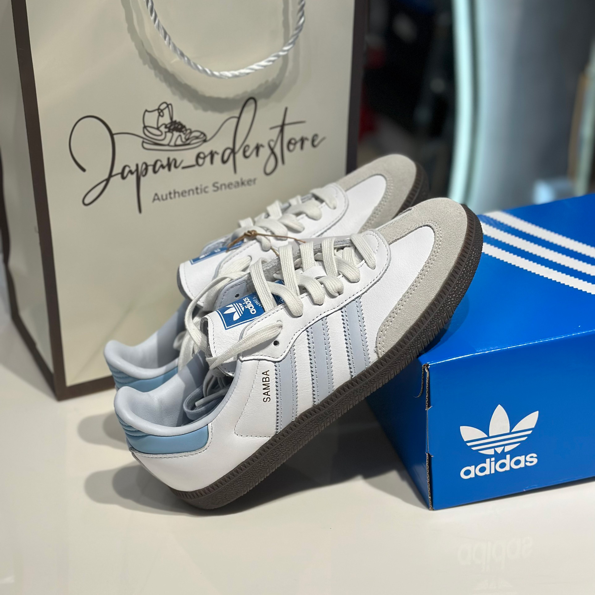 Giày Adidas Originals Samba OG White Halo Blue ID2055