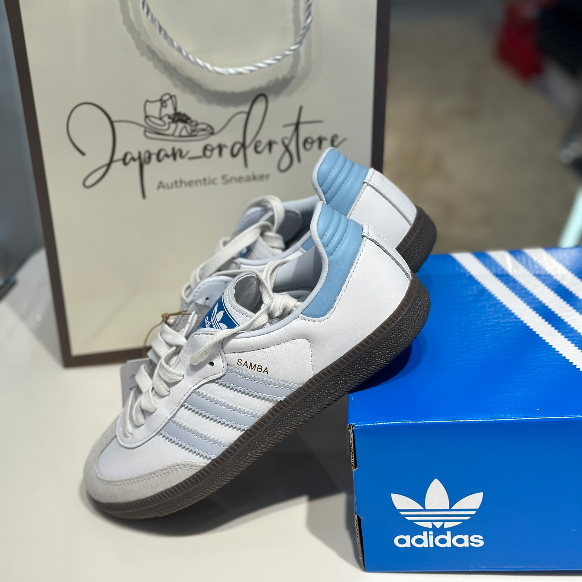 Giày Adidas Originals Samba OG White Halo Blue ID2055