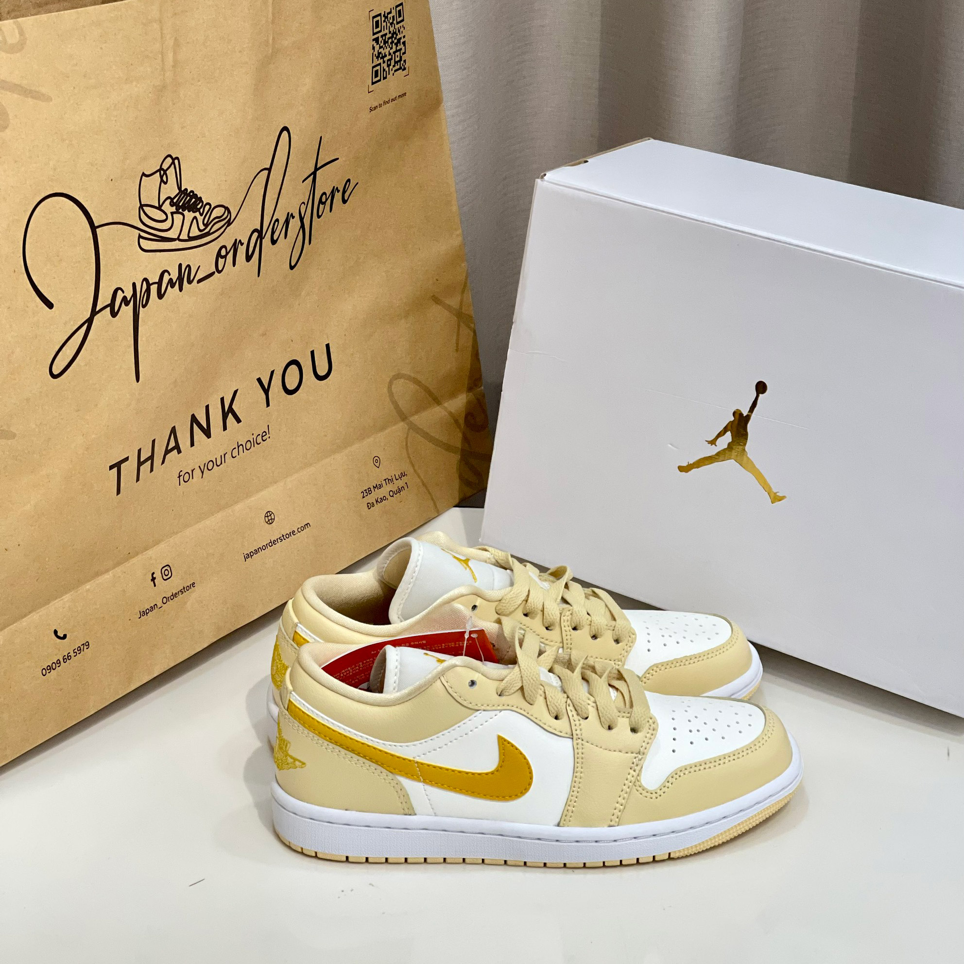 Giày Air Jordan 1 Low Pale Vanilla Yellow Ochre DC0774-170