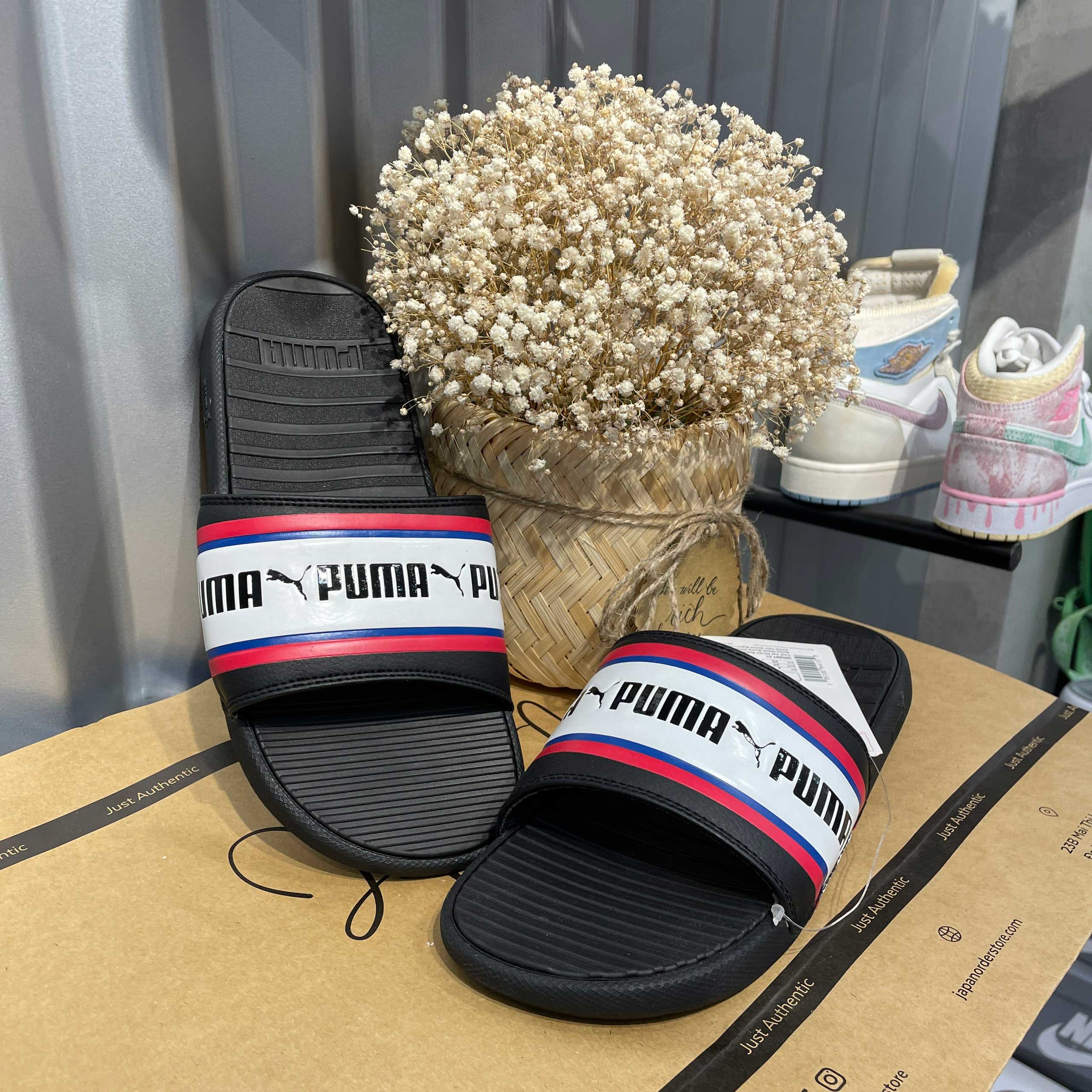 Dép Puma Cool Cat Black Stripe Repeat 385887-01