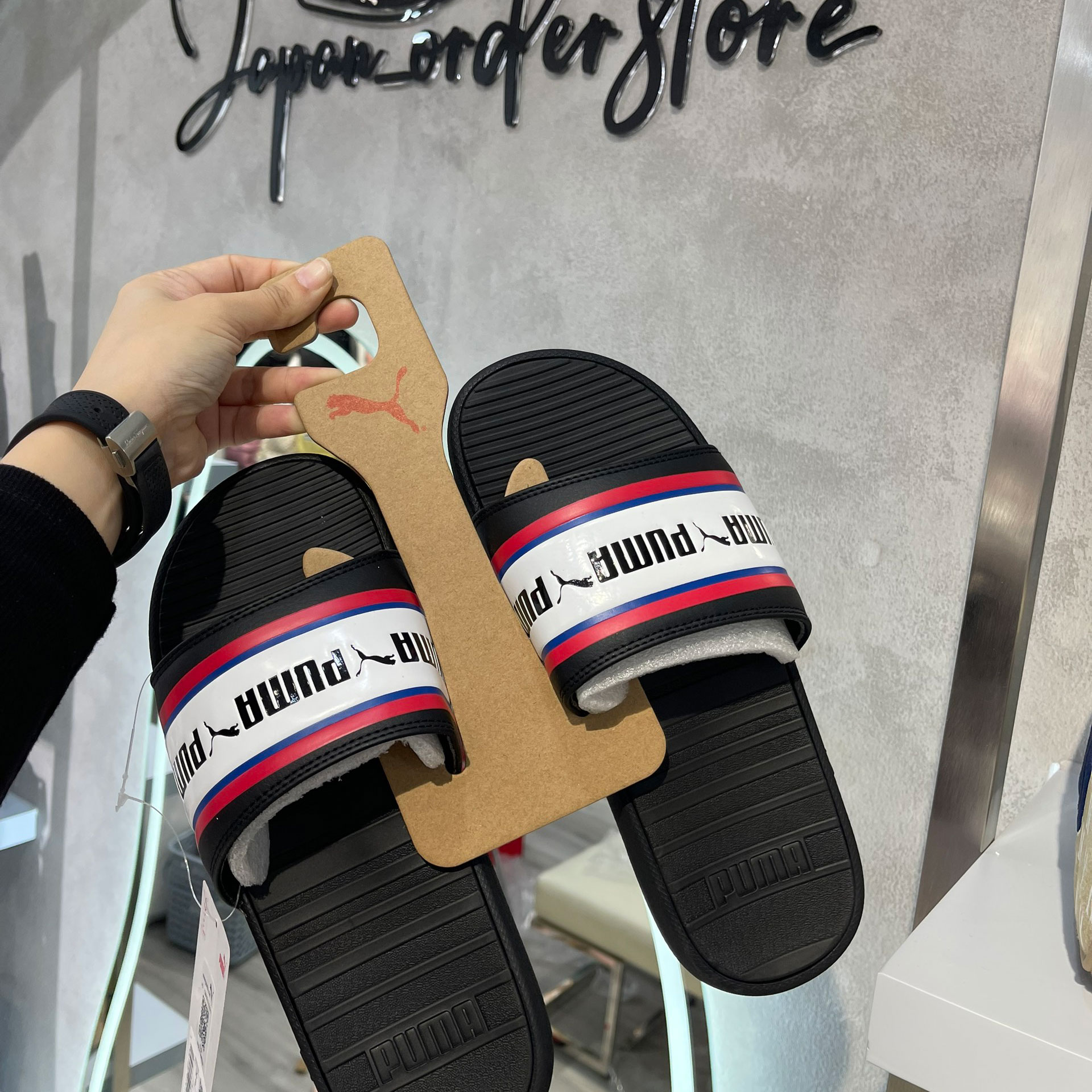 Dép Puma Cool Cat Black Stripe Repeat 385887-01