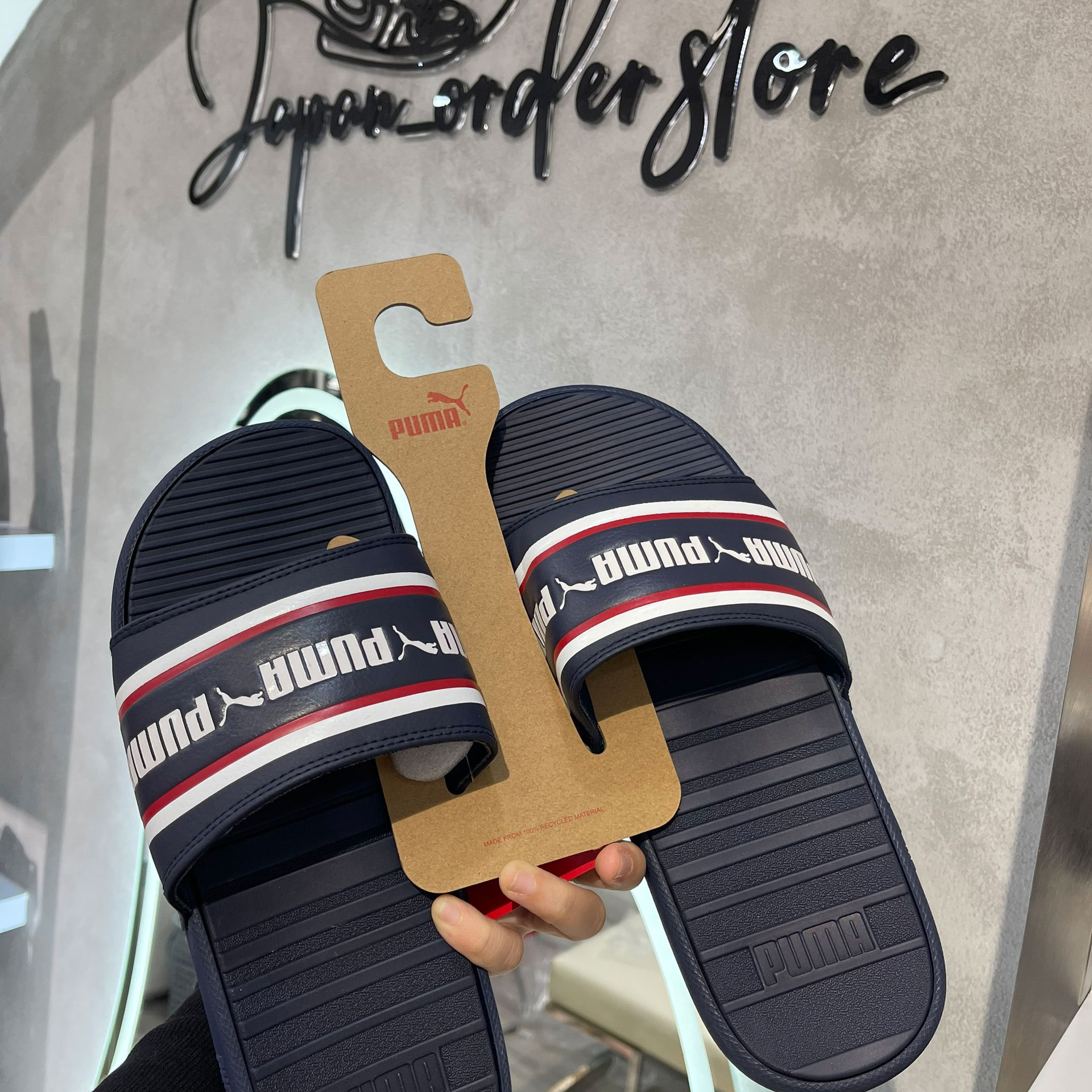 Dép Puma Cool Cat Navy Stripe Repeat 385887-04