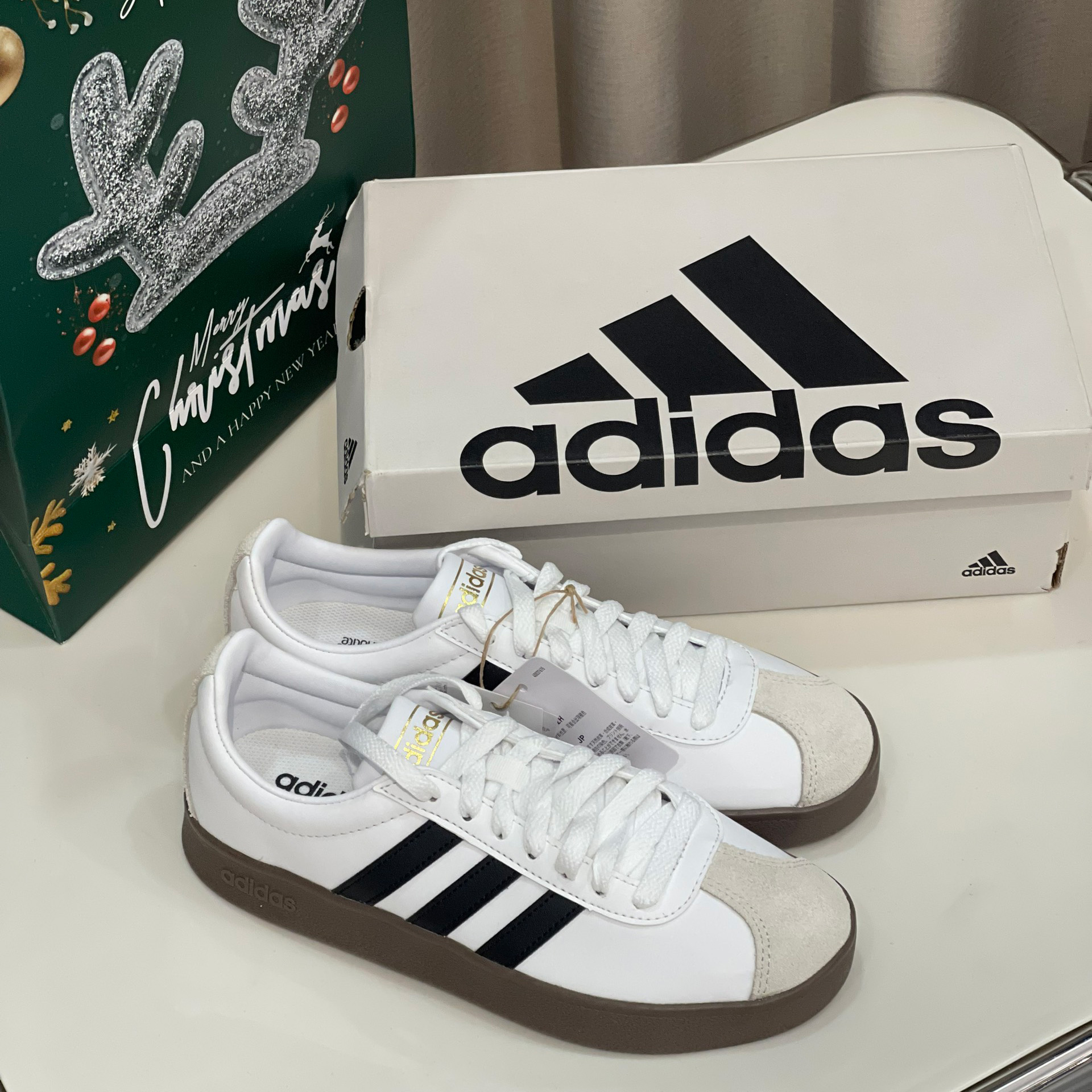 Giày Adidas Neo Vl Court White Black Gum ID6015