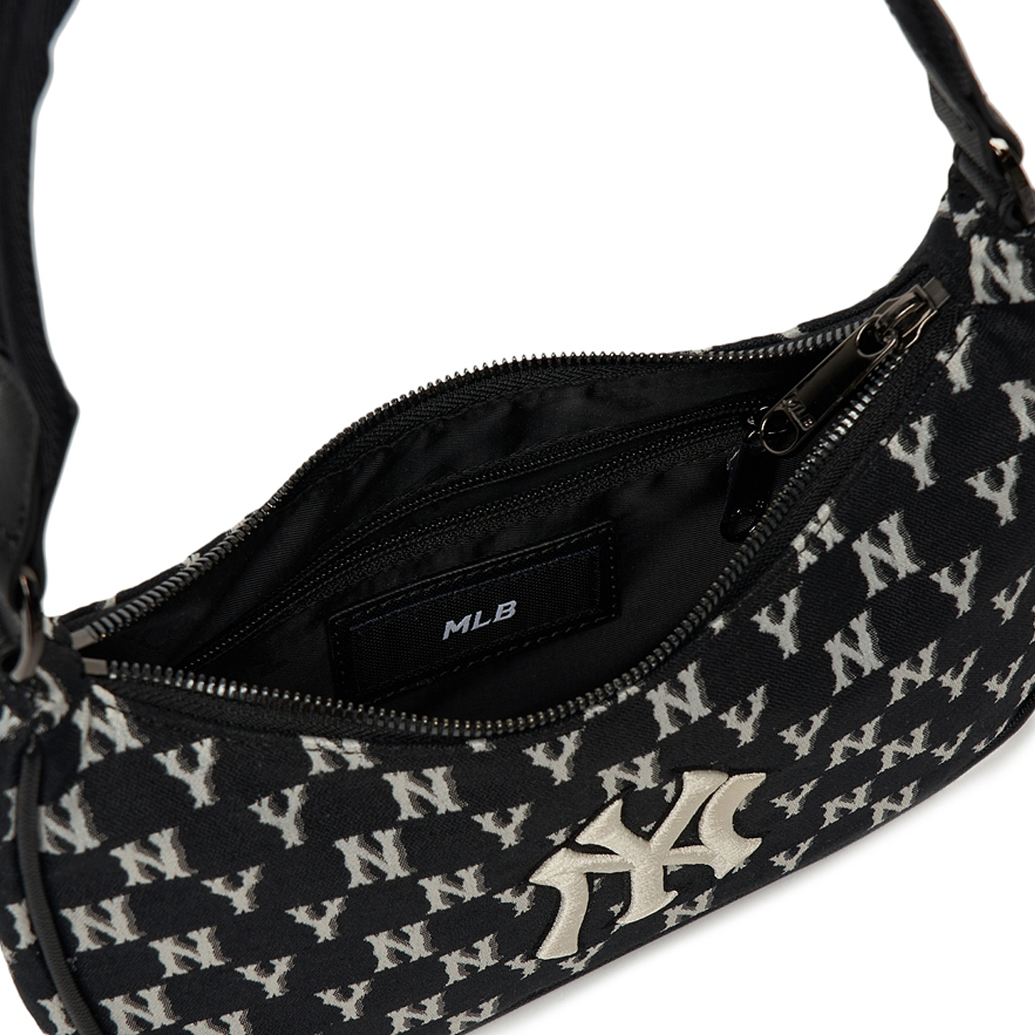 Túi MLB Monogram Jacquard Hobo Black 3ABQS012N-50BKS