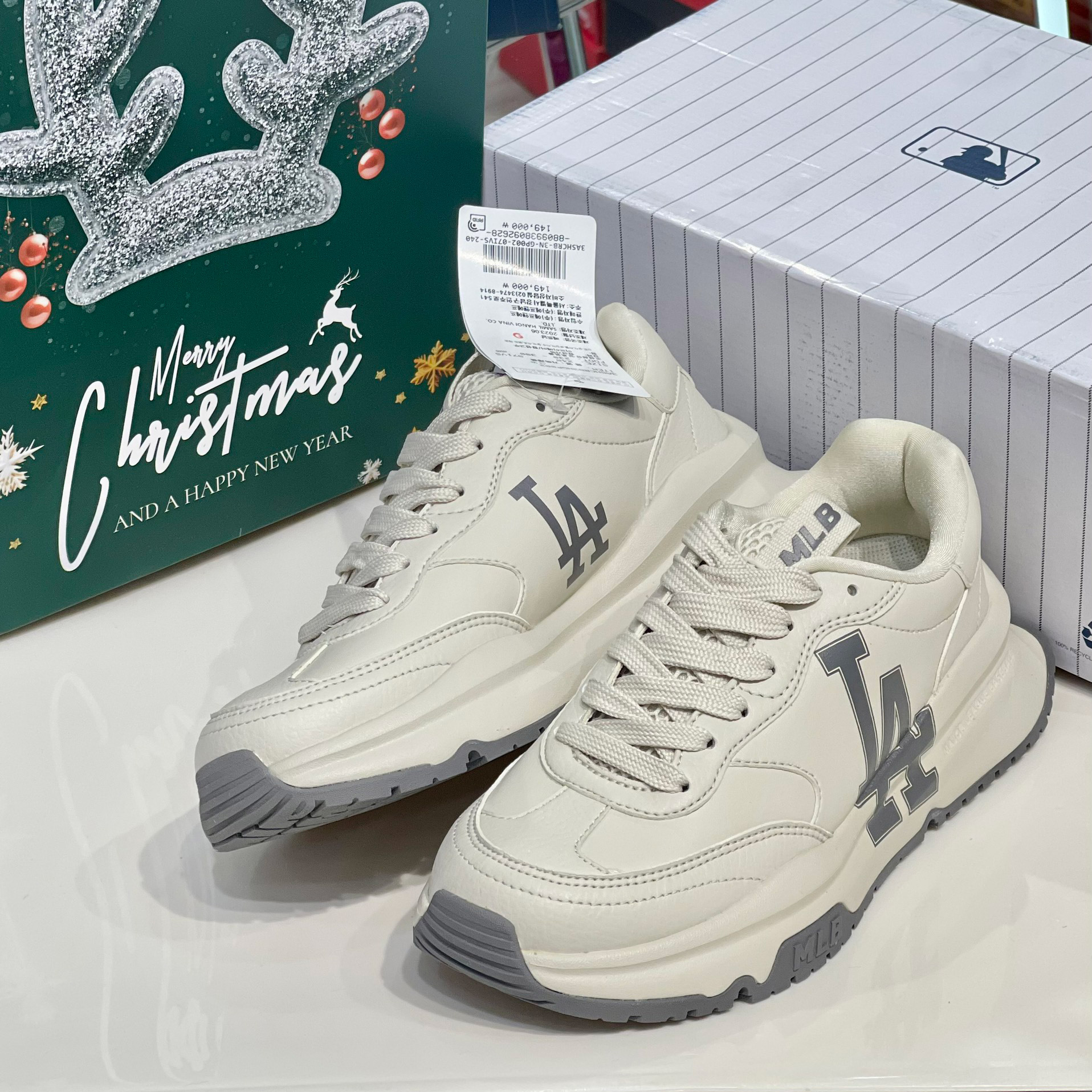 Giày MLB Chunky Runner LA Dodgers Ivory 3ASHCRB3N-07IVS