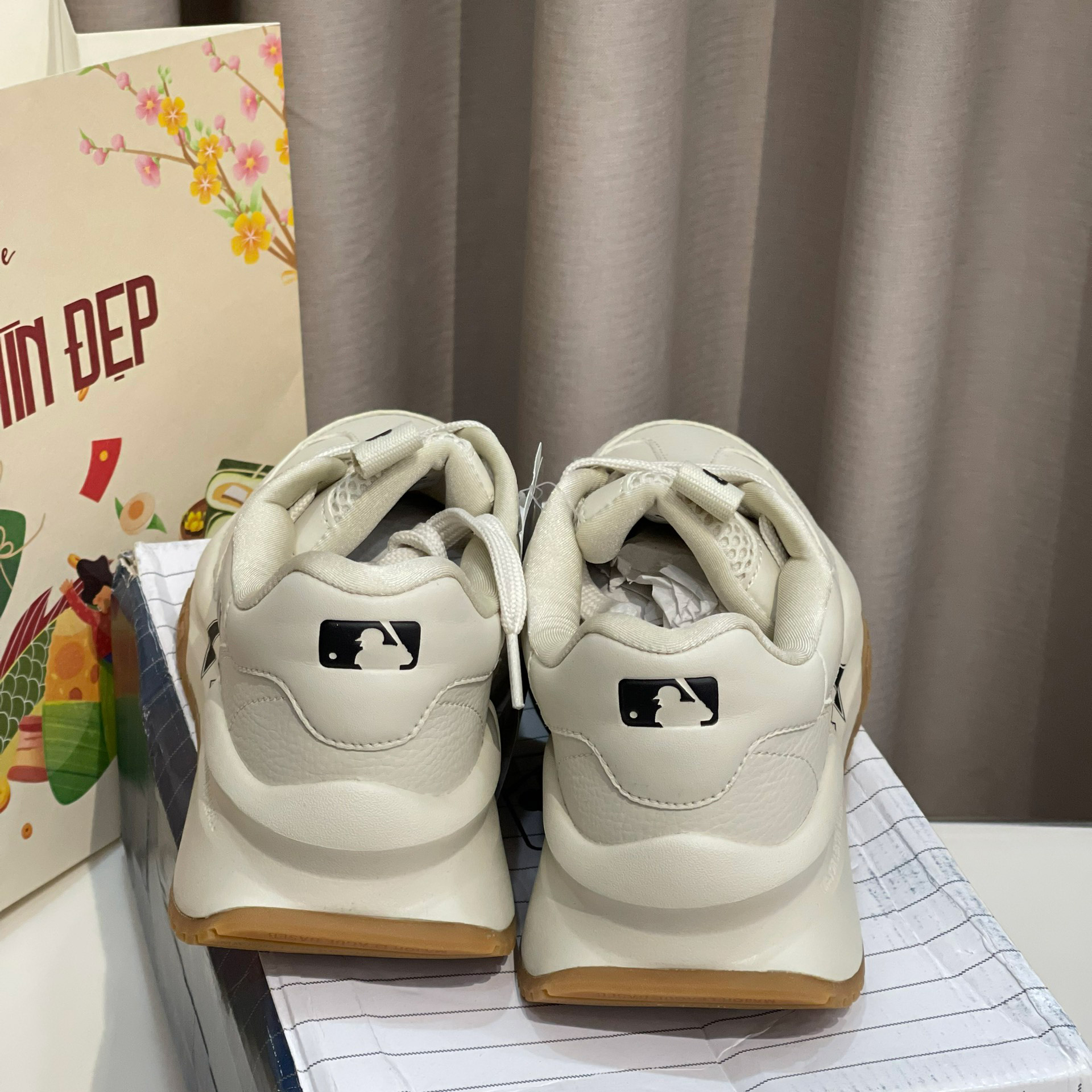 Giày MLB Chunky Runner New York Cream 3ASHCRB3N- 50CRS