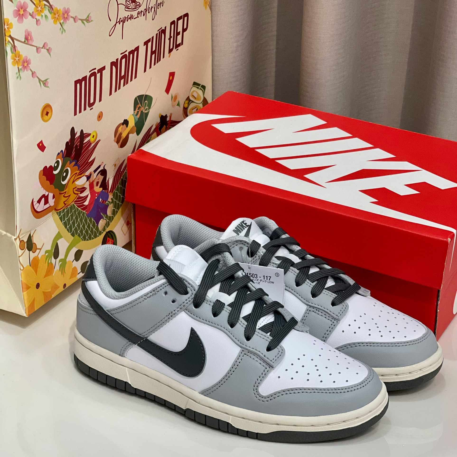 Giày Nike Dunk Low Light Smoke Grey DD1503-117