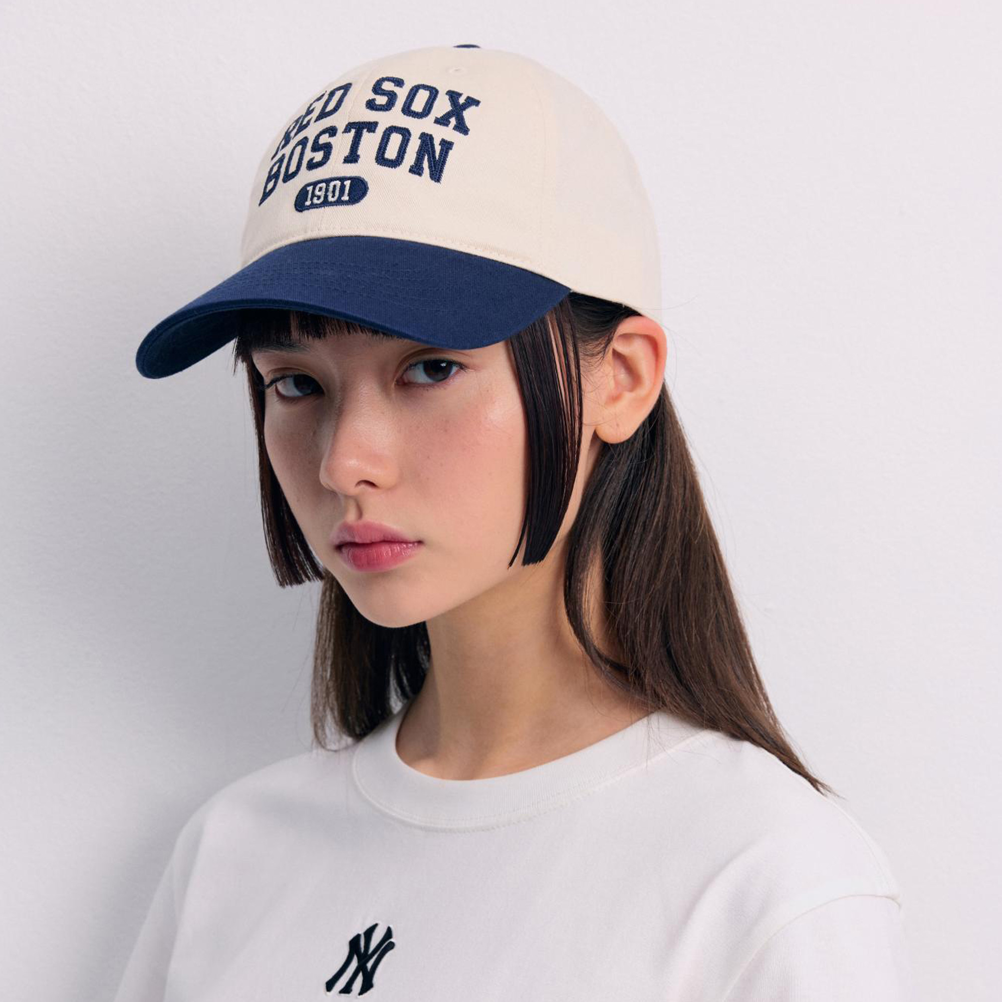 Nón MLB Cursive Boston Red Sox Navy 3ACPVL14N-43NYD