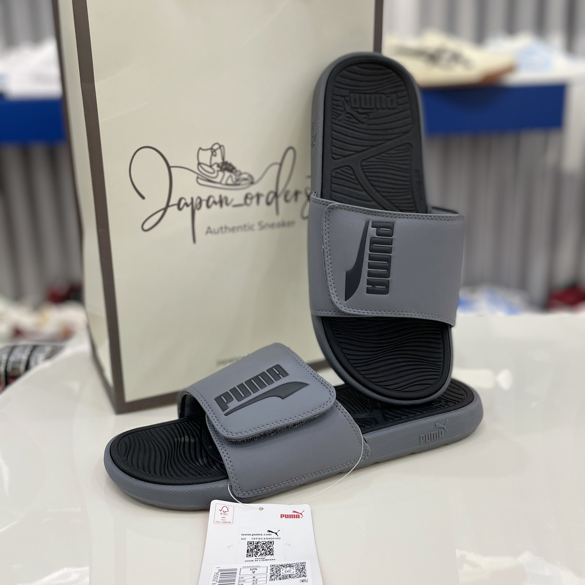 Dép Puma Cool Cat 2.0 FS Slide Dark Grey Black 390961-04