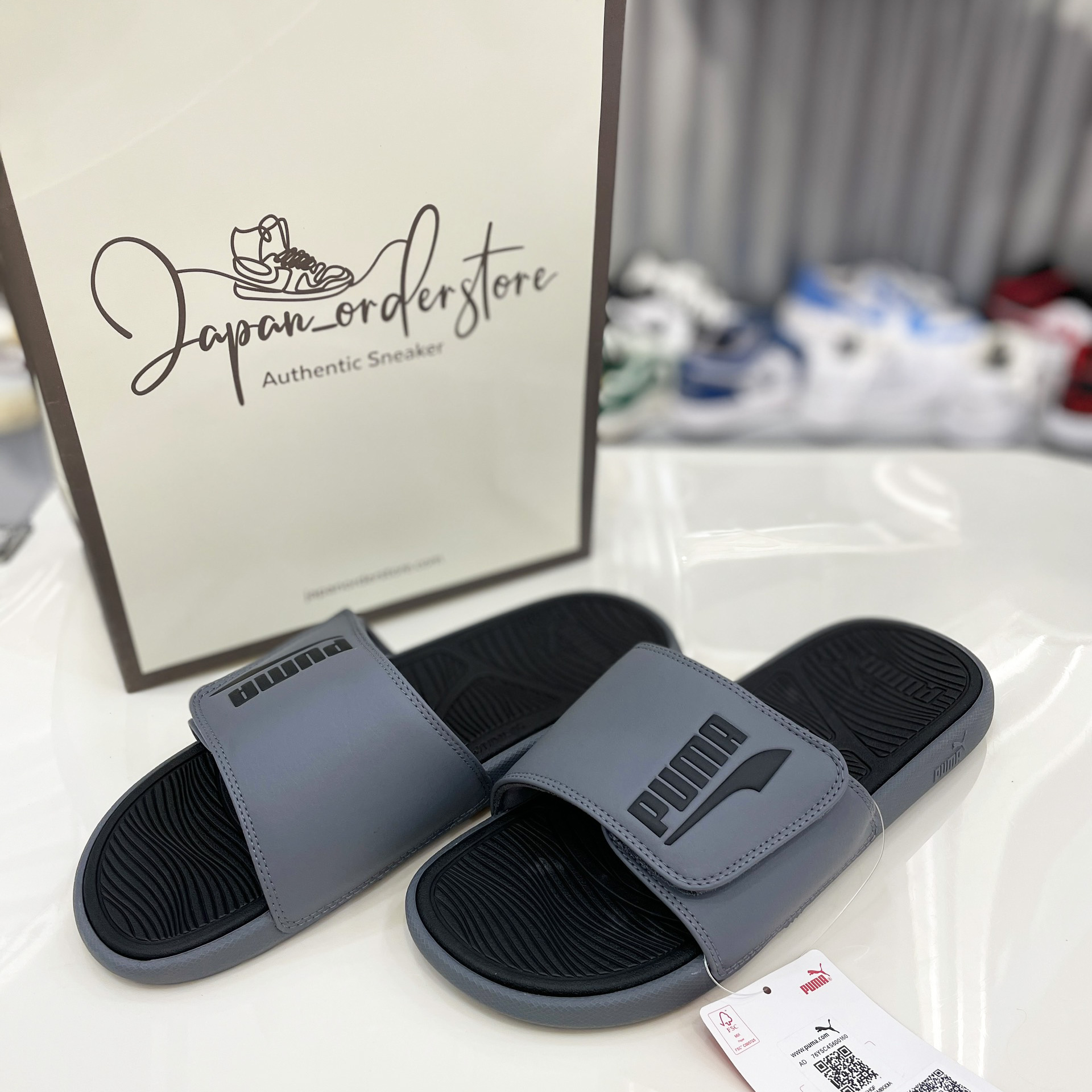 Dép Puma Cool Cat 2.0 FS Slide Dark Grey Black 390961-04