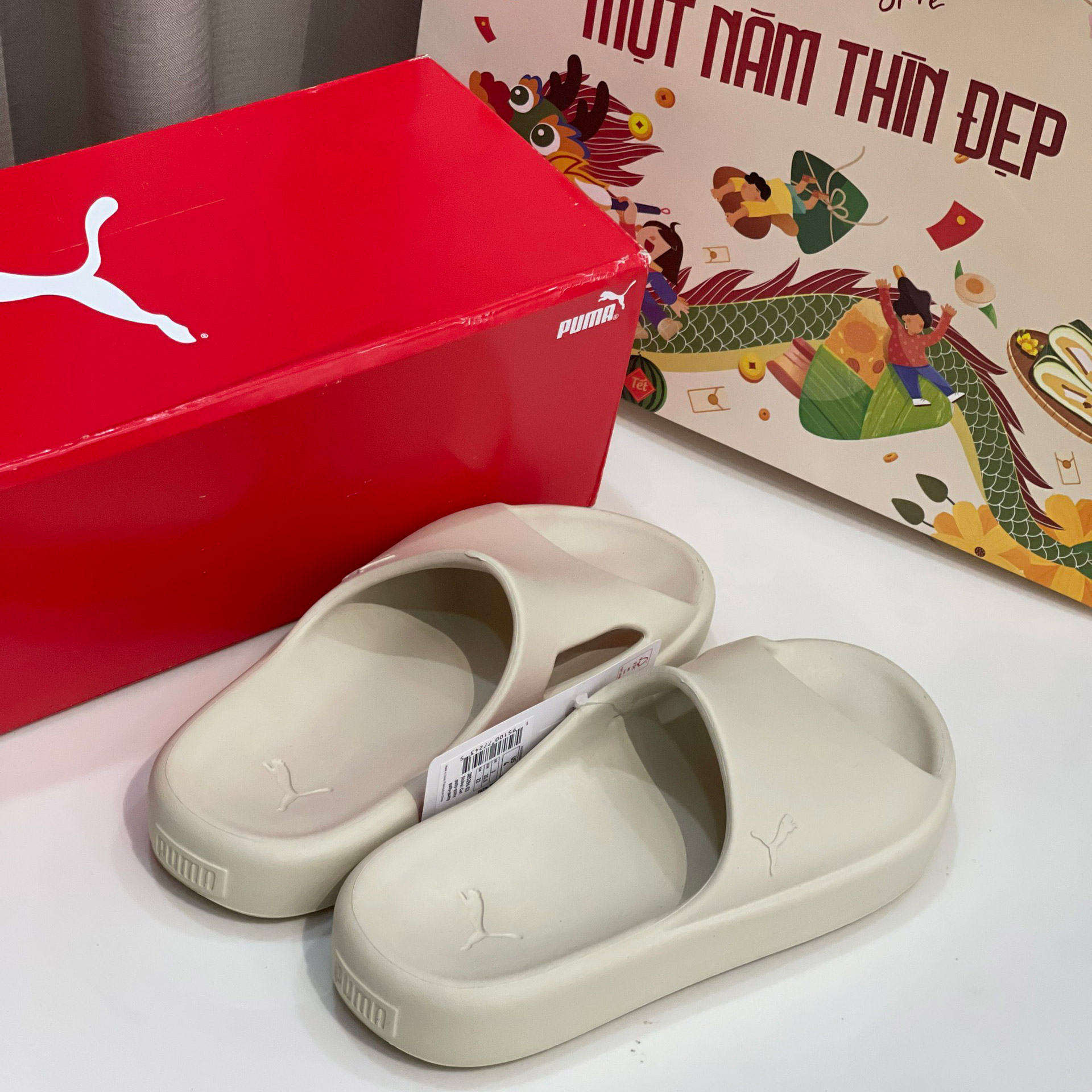 Dép Puma Shibui Cat Slip-On Putty Sand 385296-03