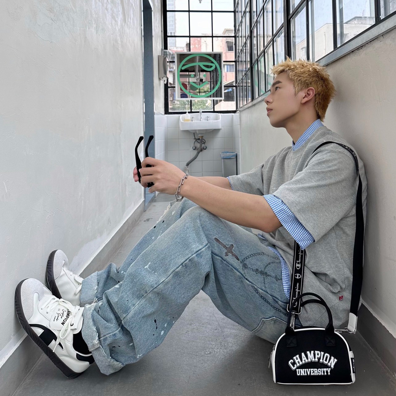 Túi Champion University Autumn Bowling Black | Authentic