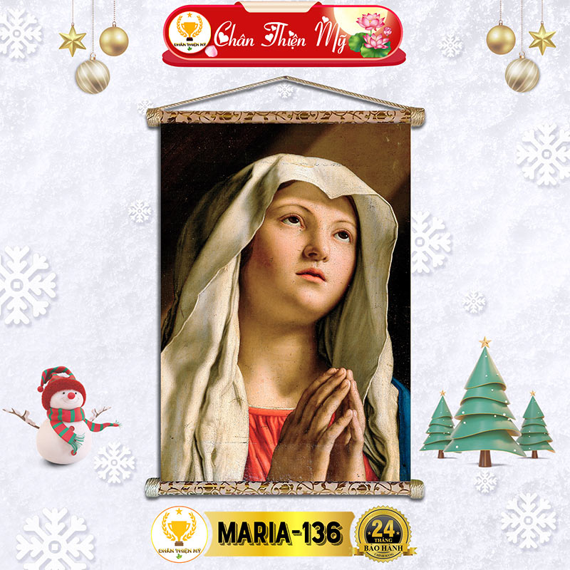 Tranh Treo Tường Công Giáo CHÂN THIỆN MỸ, Tranh Cuộn Phủ Kim Sa 40x60cm ...