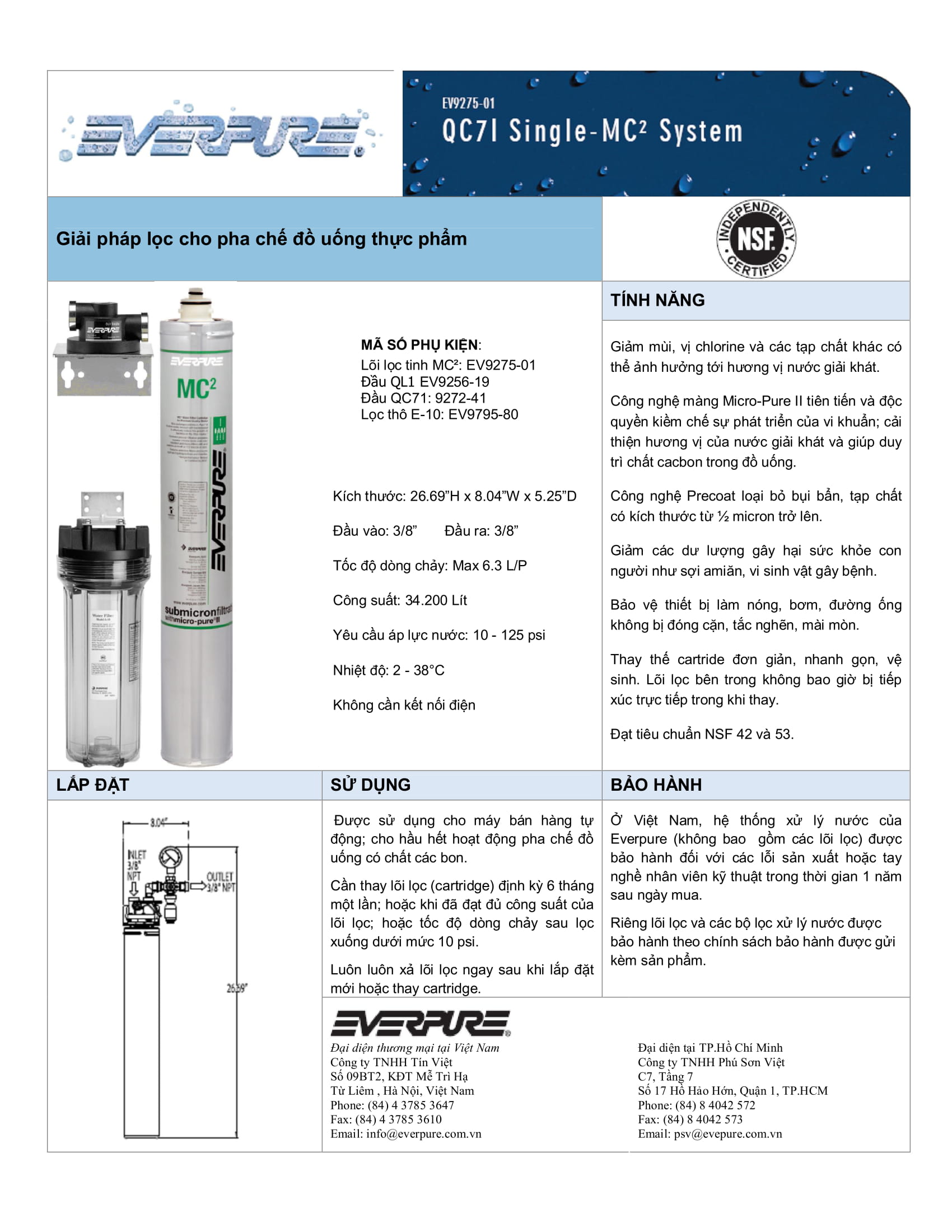 Bộ lọc Everpure QL1 + MC2