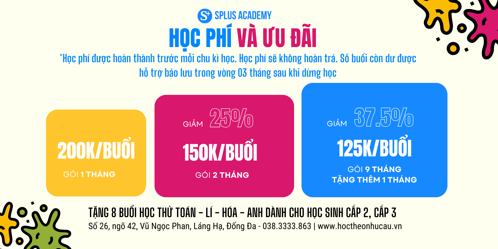 Học phí & Ưu đãi | HỌC VIỆN SPLUS ACADEMY
