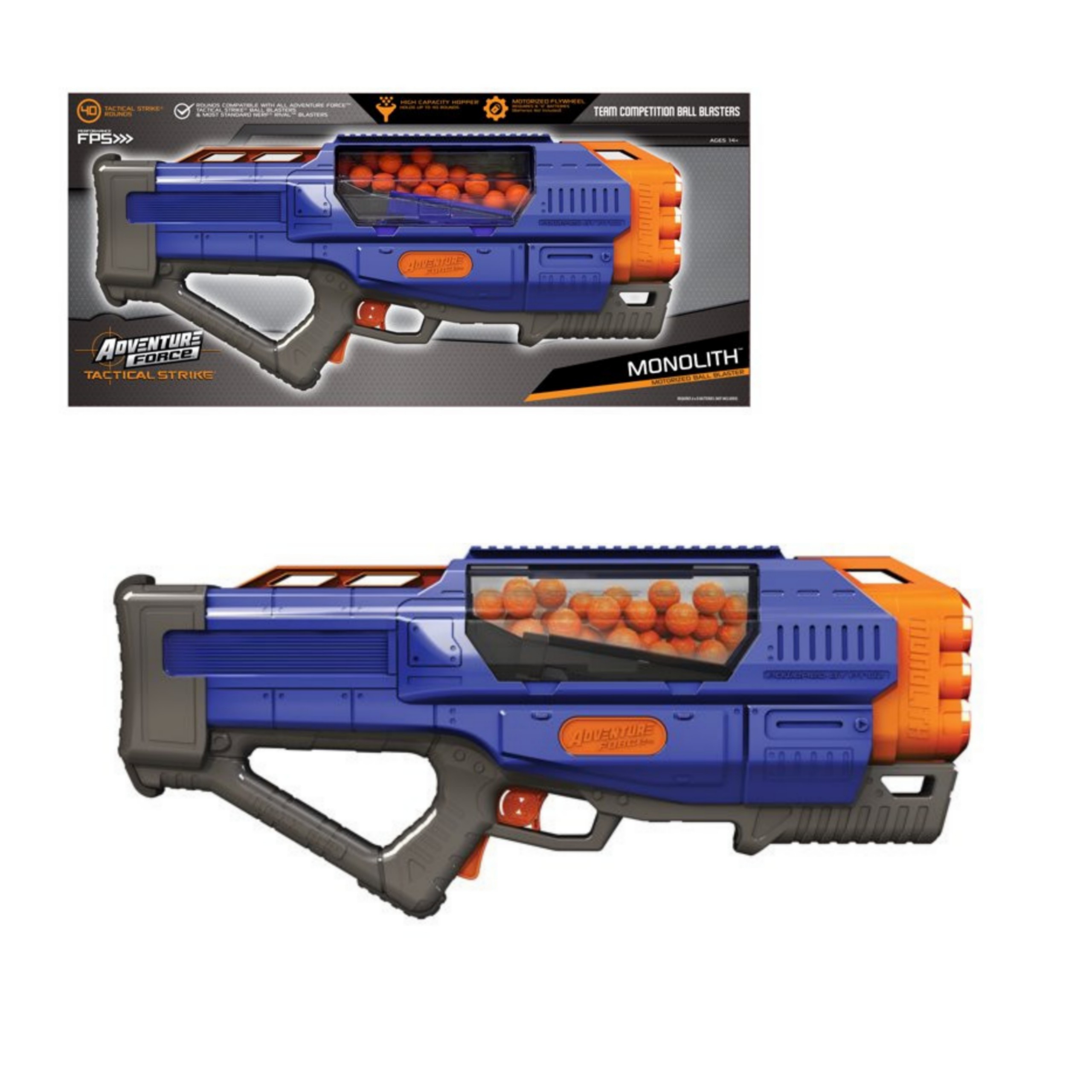Adventure Force Tactical Strike Monolith Automatic Ball Blaster Nerf ...