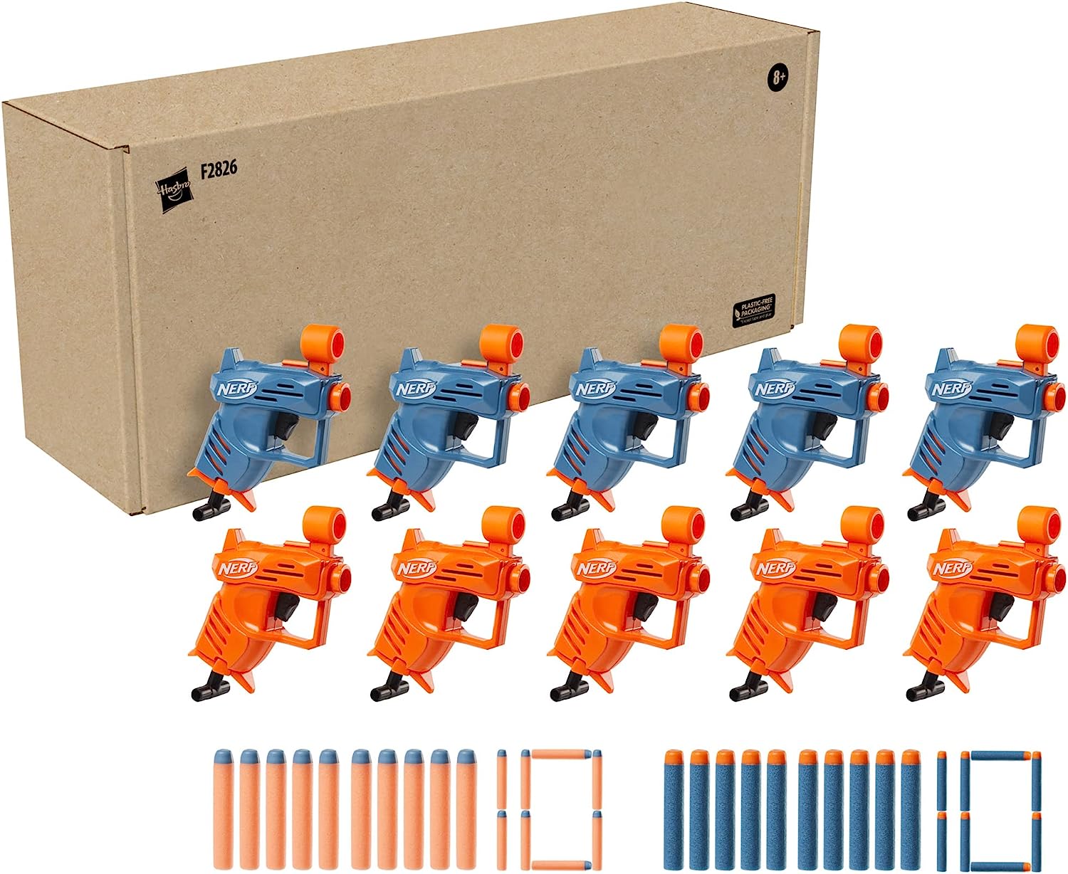 NERF Elite Ace SD-1 Party Pack -10 Blasters and 20 Official Elite Darts ...