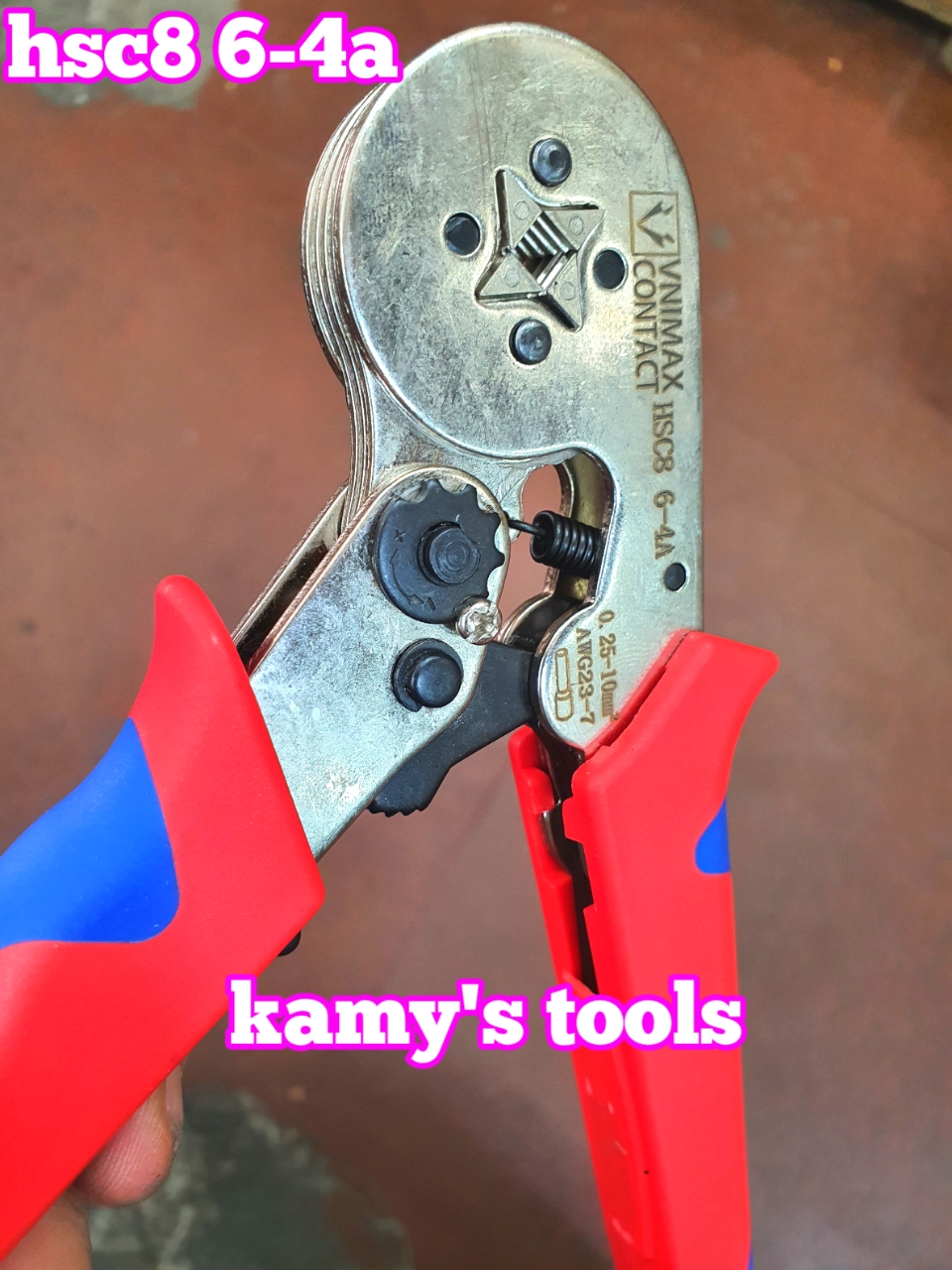 Kìm bấm cos vuông HSC8 6-4A Vnimax Contact pin tròn rỗng 0.25-10mm2 ...