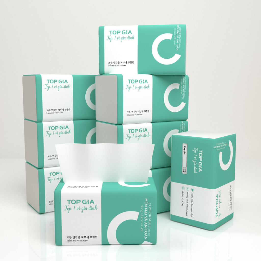 Giấy rút lụa TOPGIA 400 tờ 4 lớp siêu dai 100% bột gỗ nguyên chất không ...