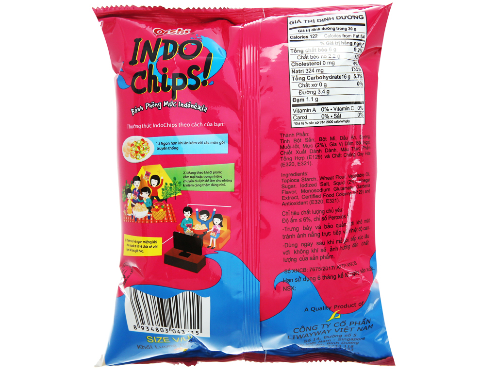 Snack phồng mực Oishi Indo Chips gói 42g Bách hóa Thìn Dung