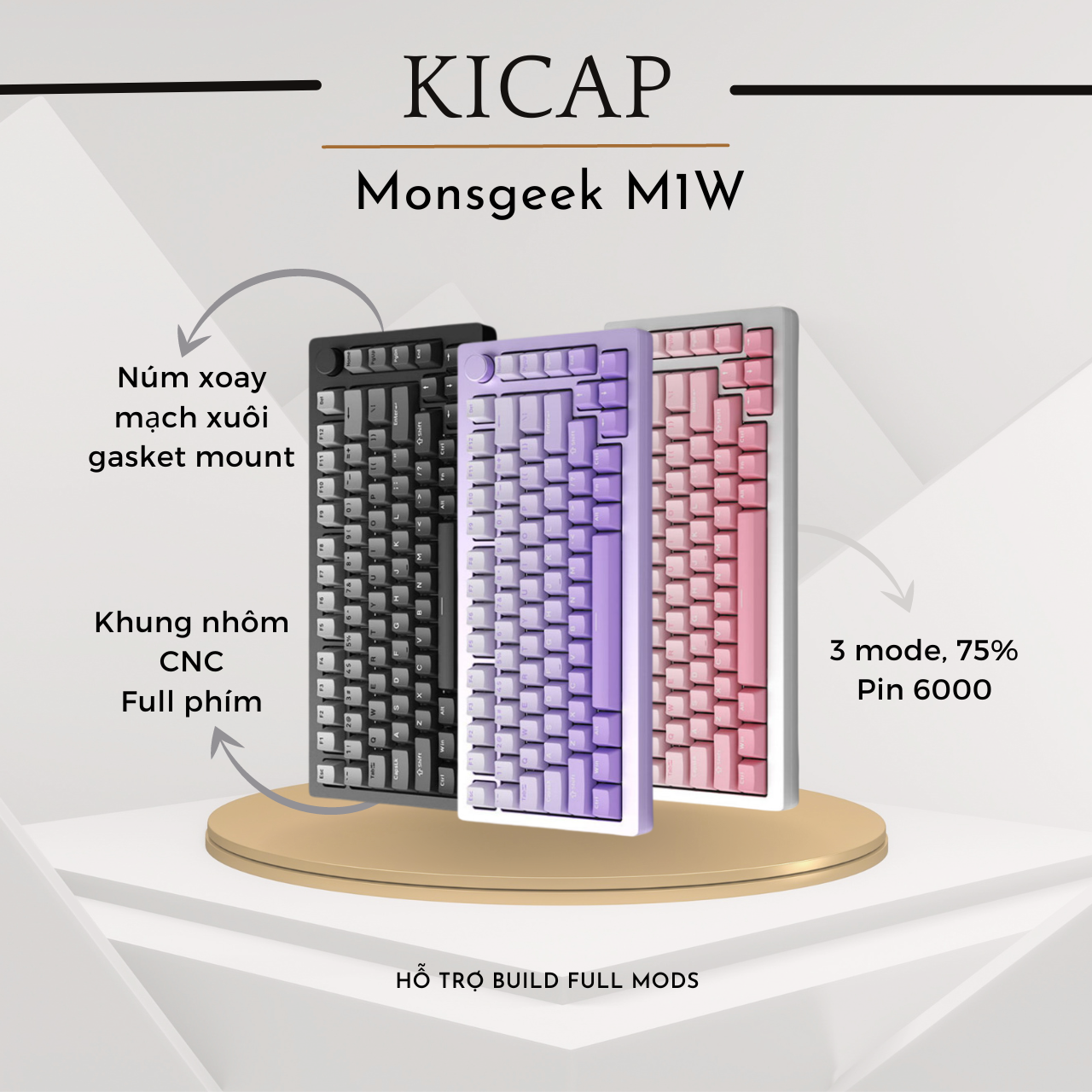 Bàn phím cơ custom Monsgeek M1W | Kicap