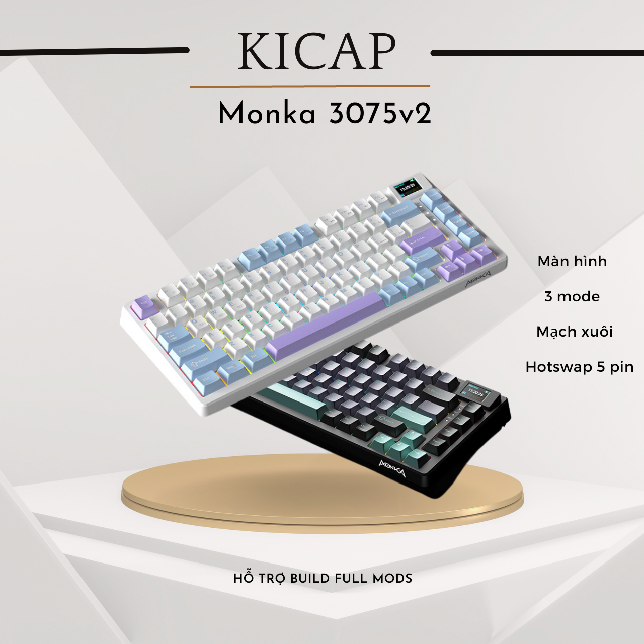 Bàn phím cơ Monka 3075 Pro V2 RGB | Kicap