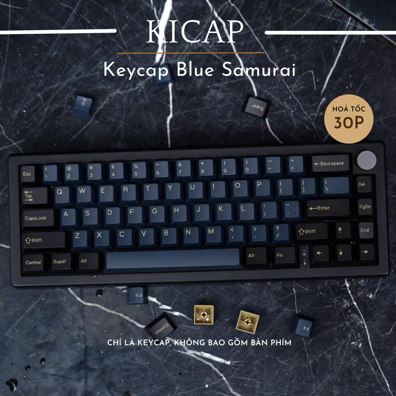 Bộ keycap Blue Samurai ABS doubleshot | Kicap