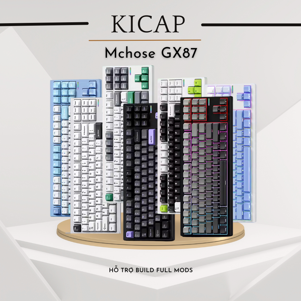 Mchose GX87 - Bàn phím cơ khung nhôm TKL 3 mode, có tạ | Kicap