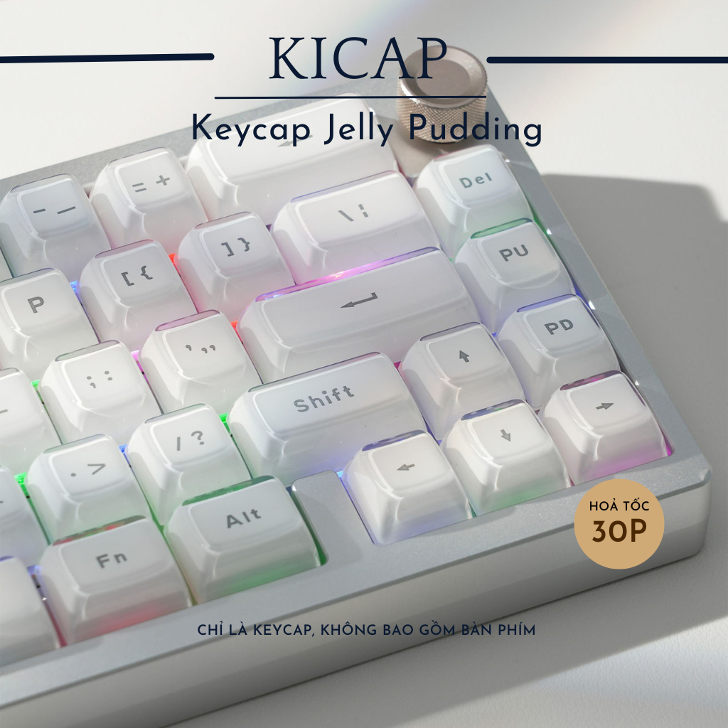 Bộ keycap Jelly Pudding xuyên led | Kicap