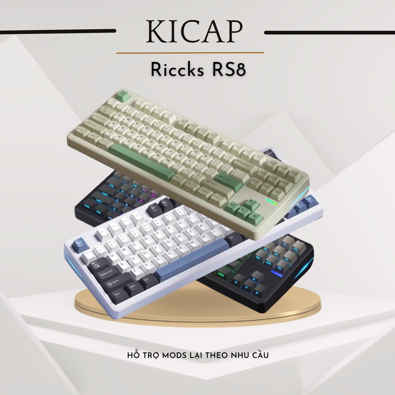 Bàn phím cơ Riccks RS8 V2 - Layout TKL hỗ trợ QMK/VIA quốc dân mới | Kicap