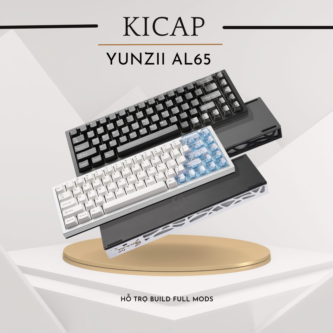 Bàn phím cơ Yunzii AL65 - Khung nhôm CNC , 3 mode, LED RGB siêu đẹp | Kicap