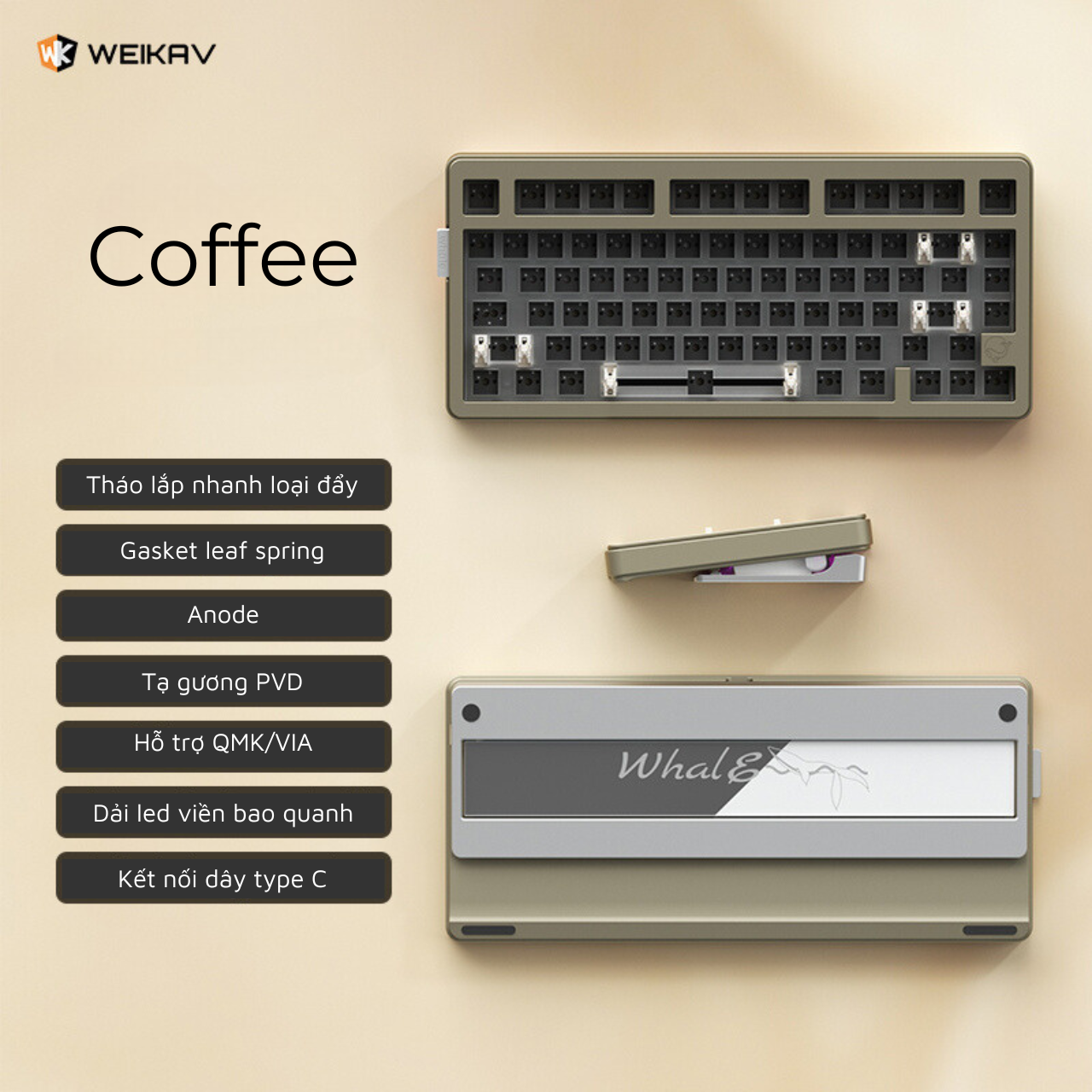 Bàn phím cơ custom Weikav RO75 - Only KIT | Kicap