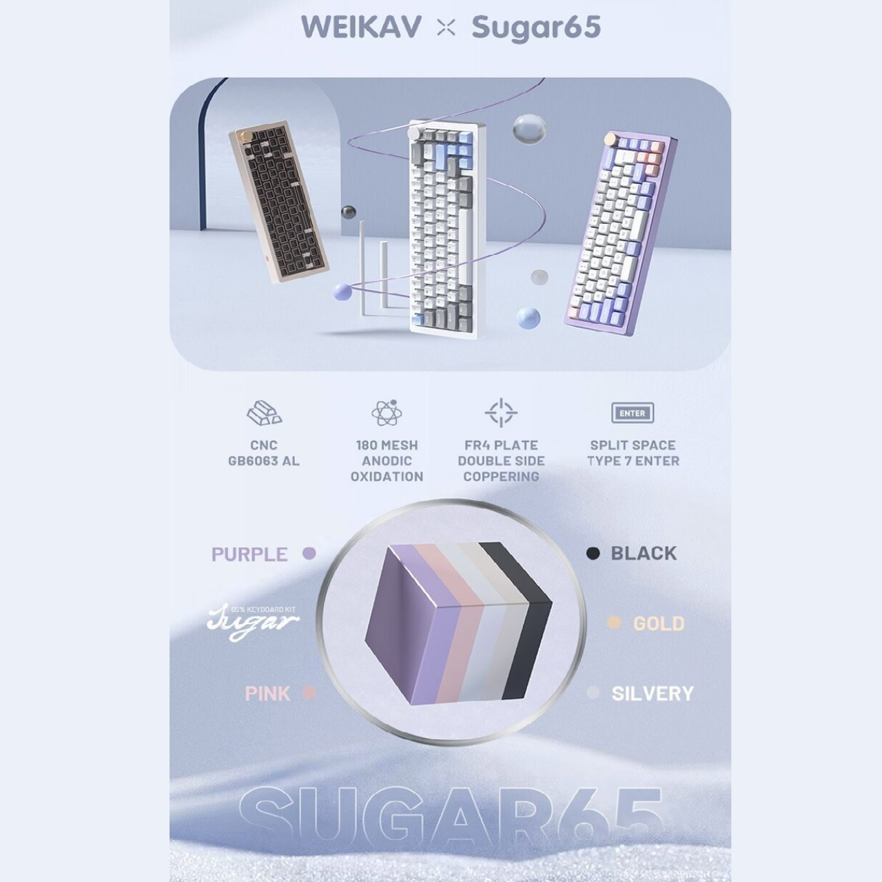 Bàn phím cơ custom Sugar65 | Kicap