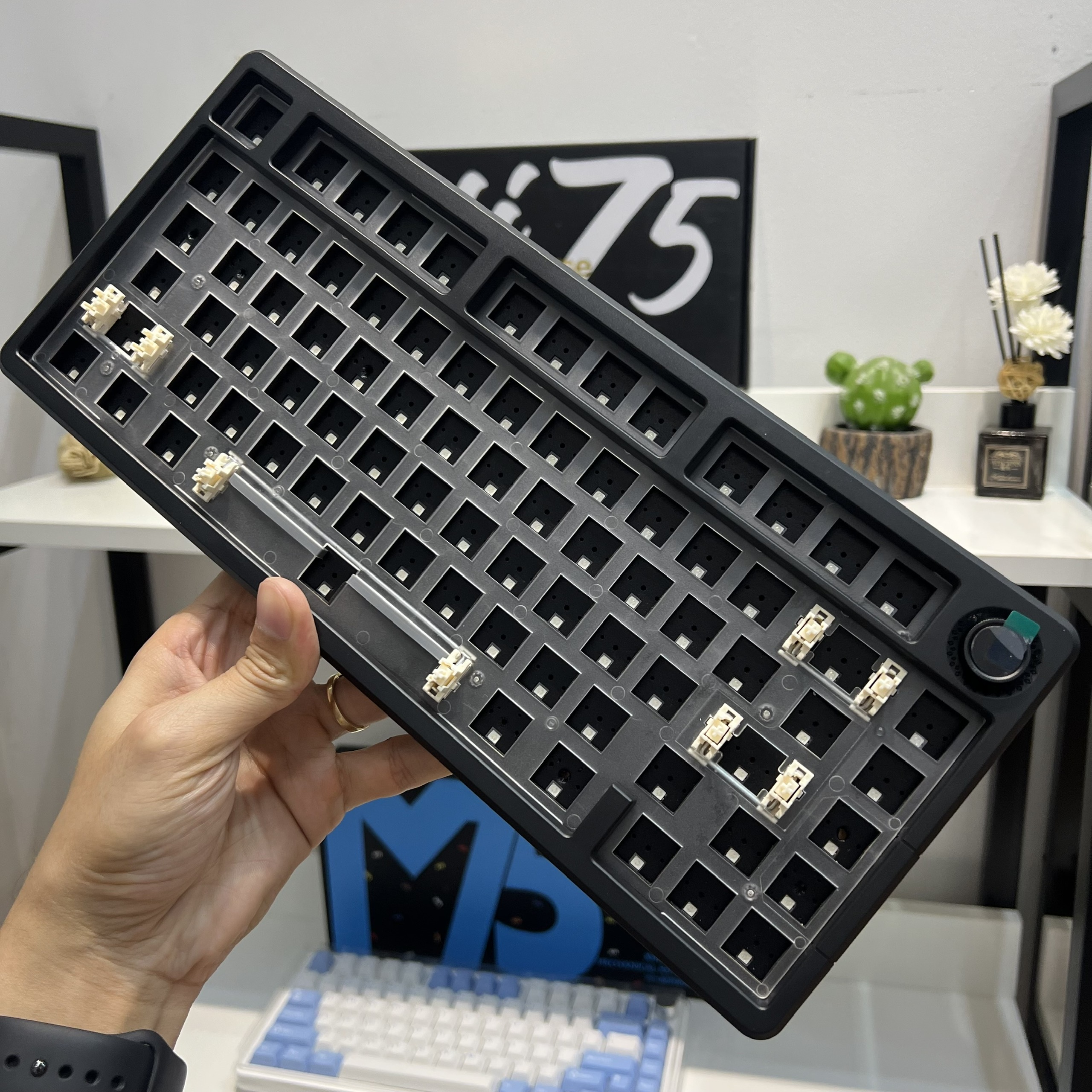 Infi75 Lite - Bàn phím cơ custom 75% núm xoay, 3 mode, RGB | Kicap