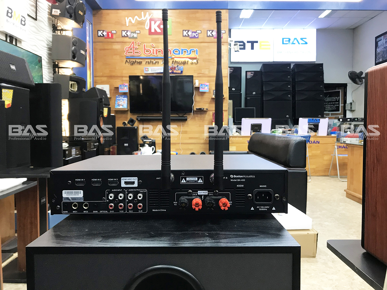Công suất liền vang liền micro Boston Acoustics BA400, Ampli Karaoke kỹ ...