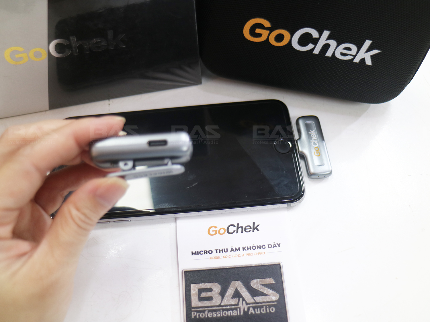 Micro thu âm không dây Gocheck A02 Pro | BAS Audio - Showroom âm thanh ...