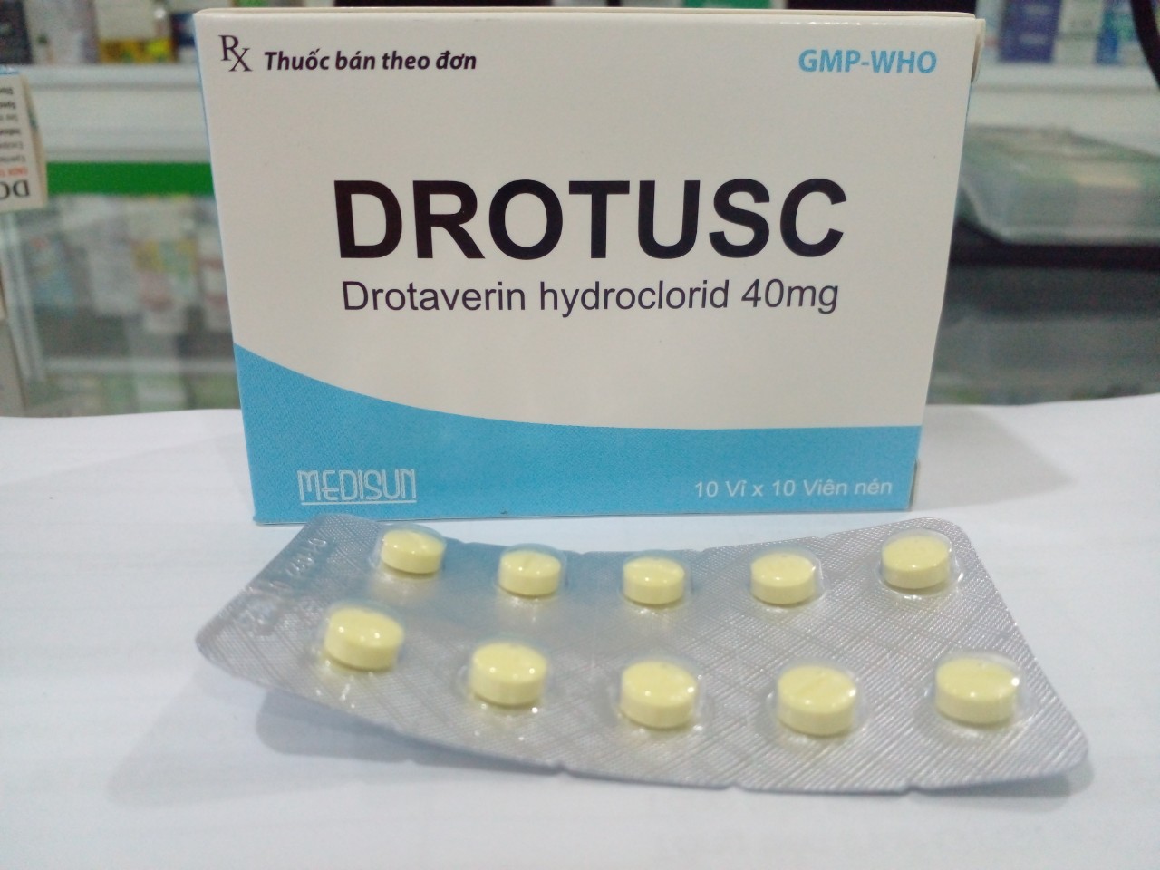 THUỐC CHỐNG CO THẮT DROTUSC 40MG H/100V (DROTAVERIN 40MG)-MEDISUN | NHÀ ...