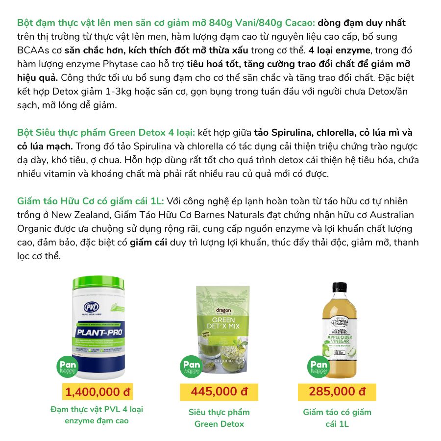 PAN HAPPY: 7 NGÀY DETOX GIẢM CÂN GIẢM MỠ