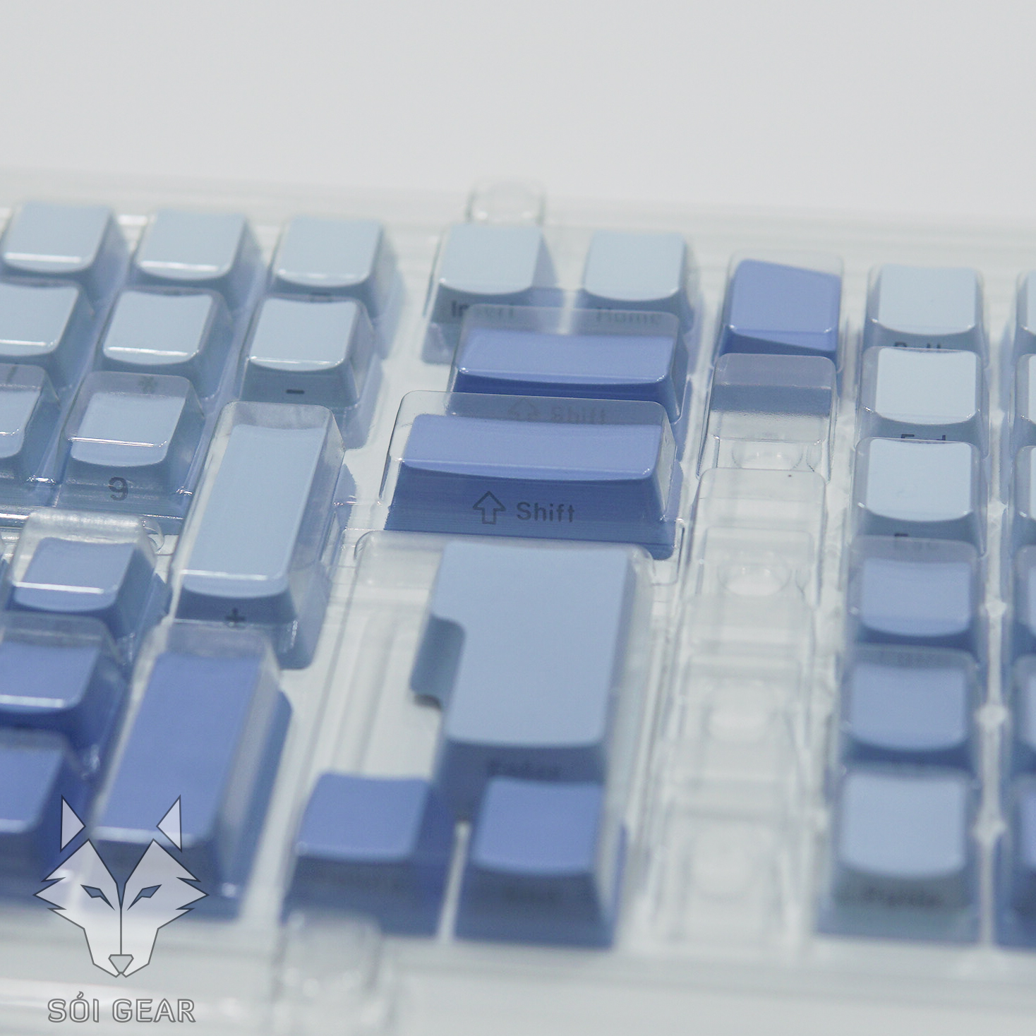 [In-stock] Keycap OEM PBT Ninja Gradient Xuyên led - Xanh Blue