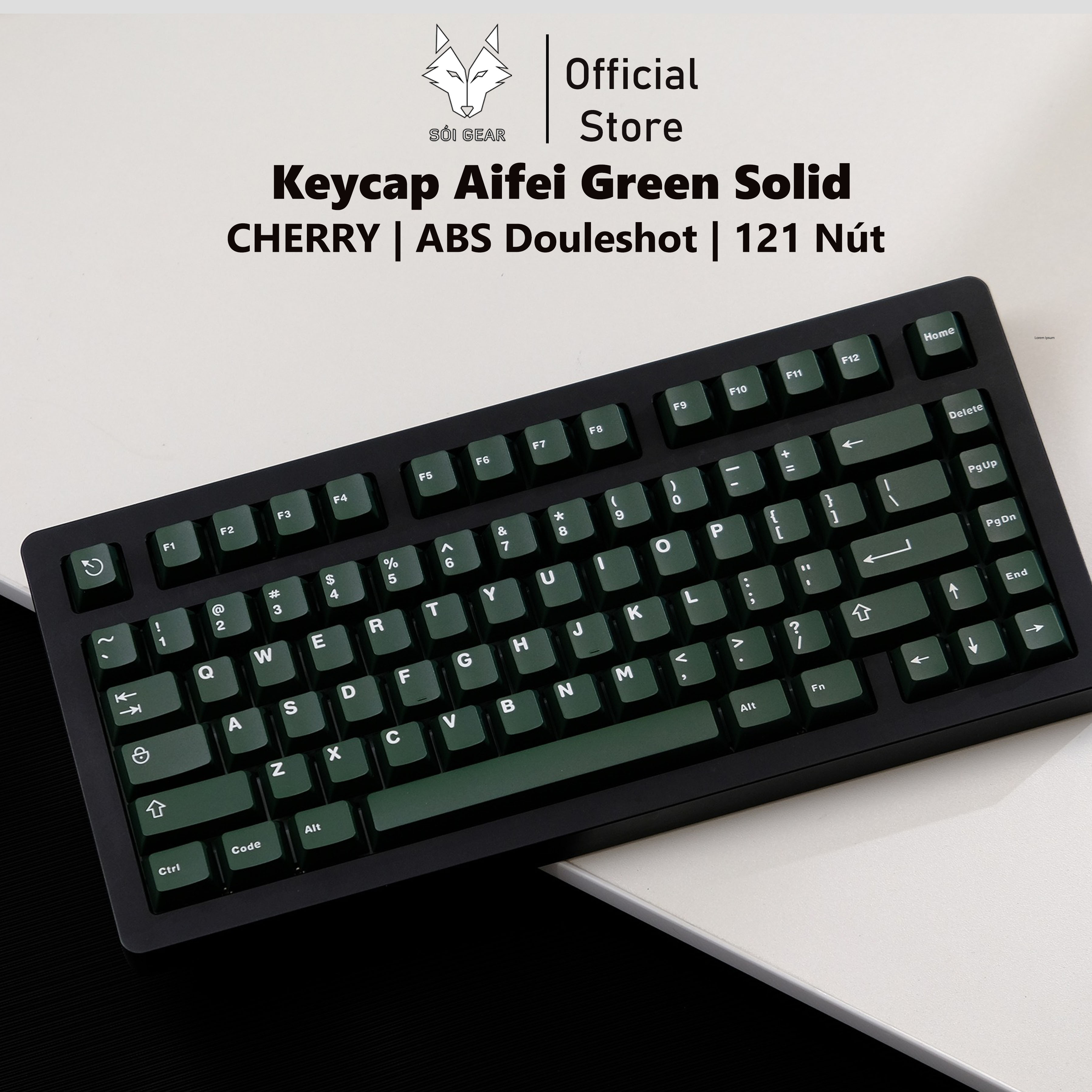 Keycap Cherry Aifei Green Solid ABS Doubleshot