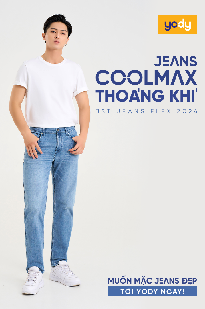 Quần Jeans Nam Slim Fit Coolmax Thêu Túi Yody