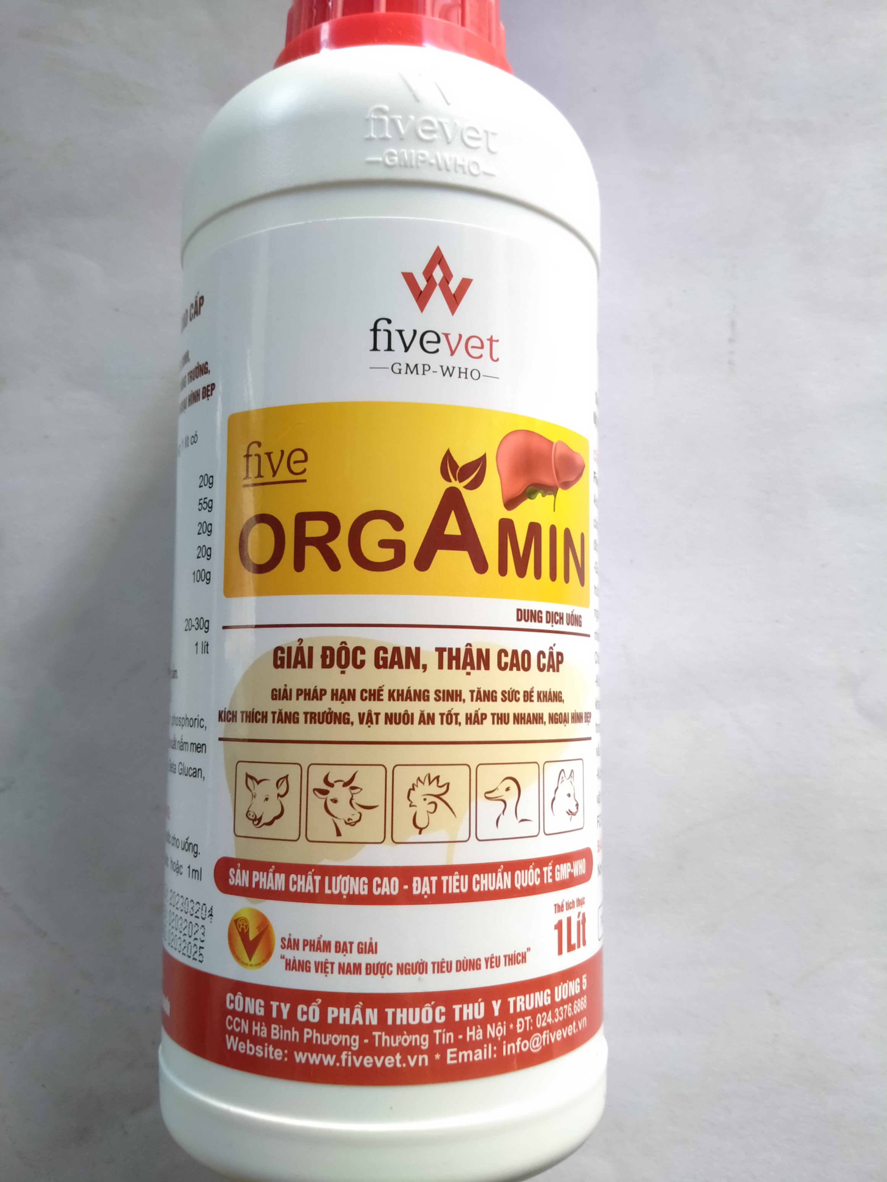 Fivevet Dung dịch uống Five ORGAMIN giải độc gan, thận cao cấp, giải ...