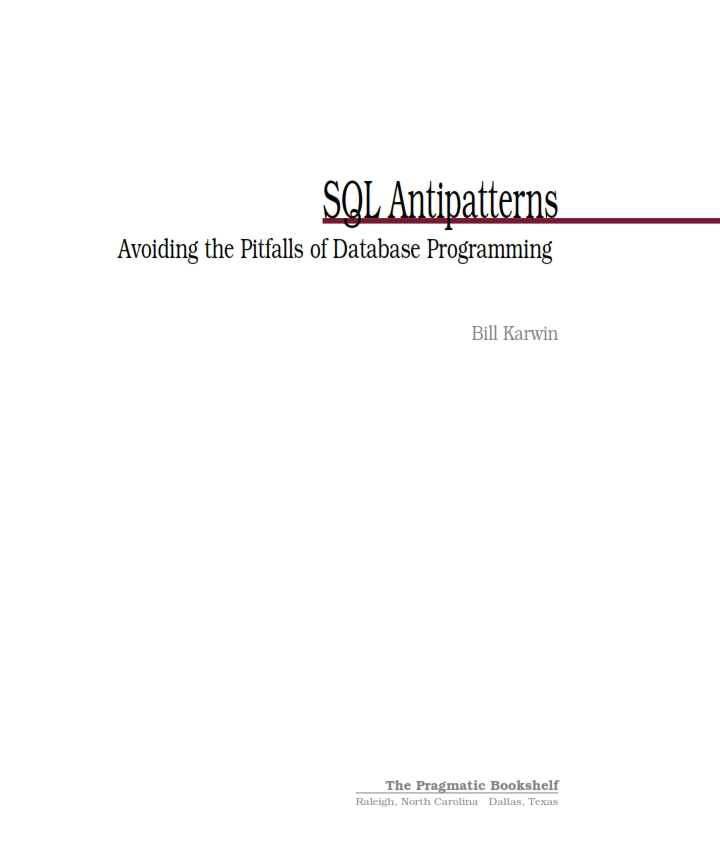 SQL Antipatterns