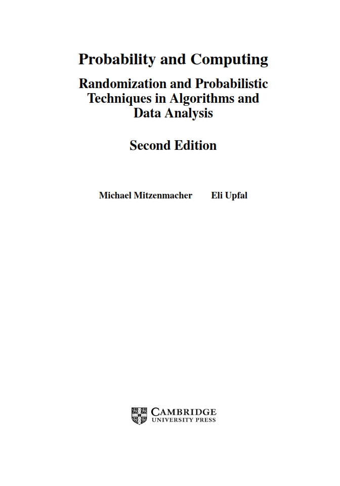 Probability and Computing 2nd Edition